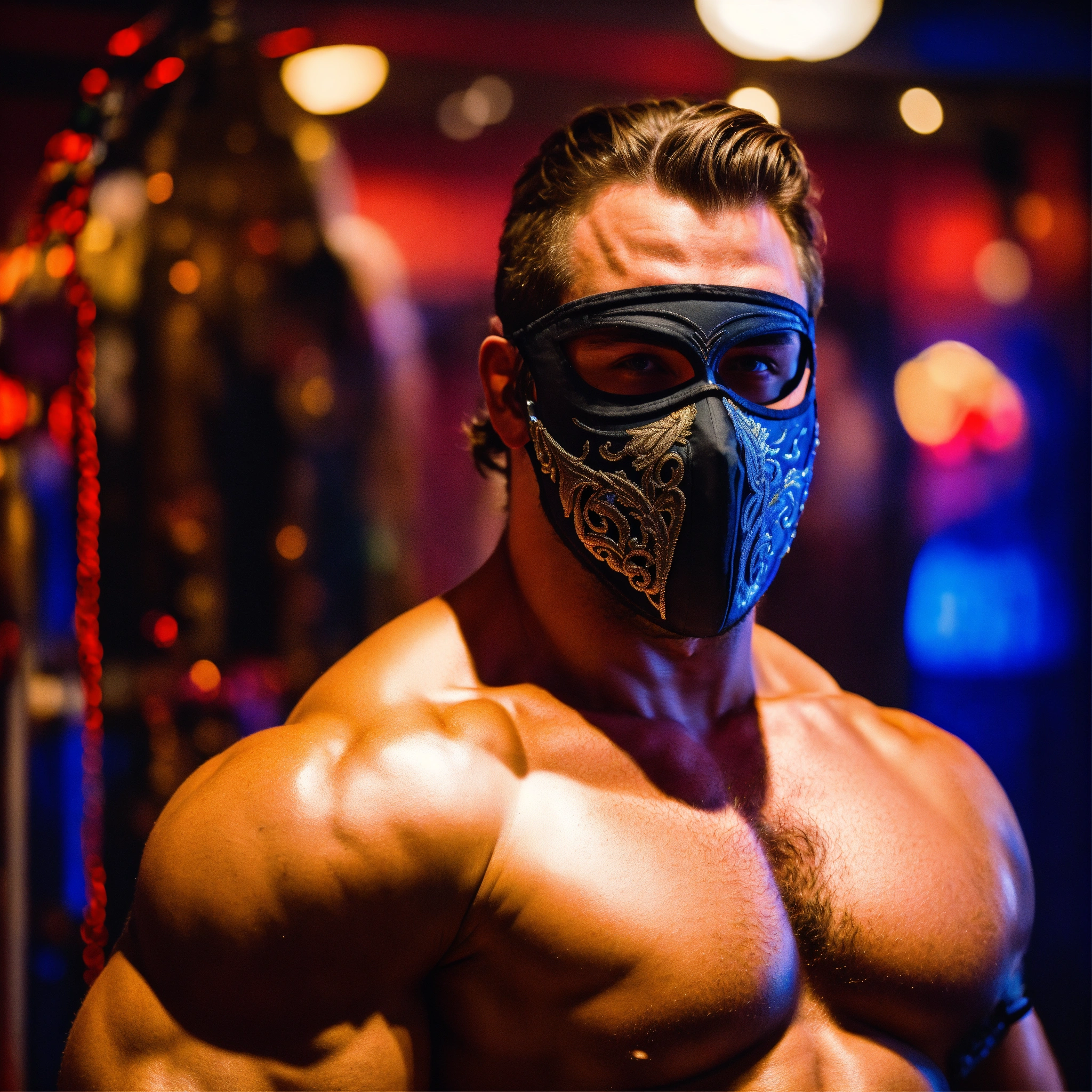 Lexica - 30-year-old hairy American man with big muscles, big ...