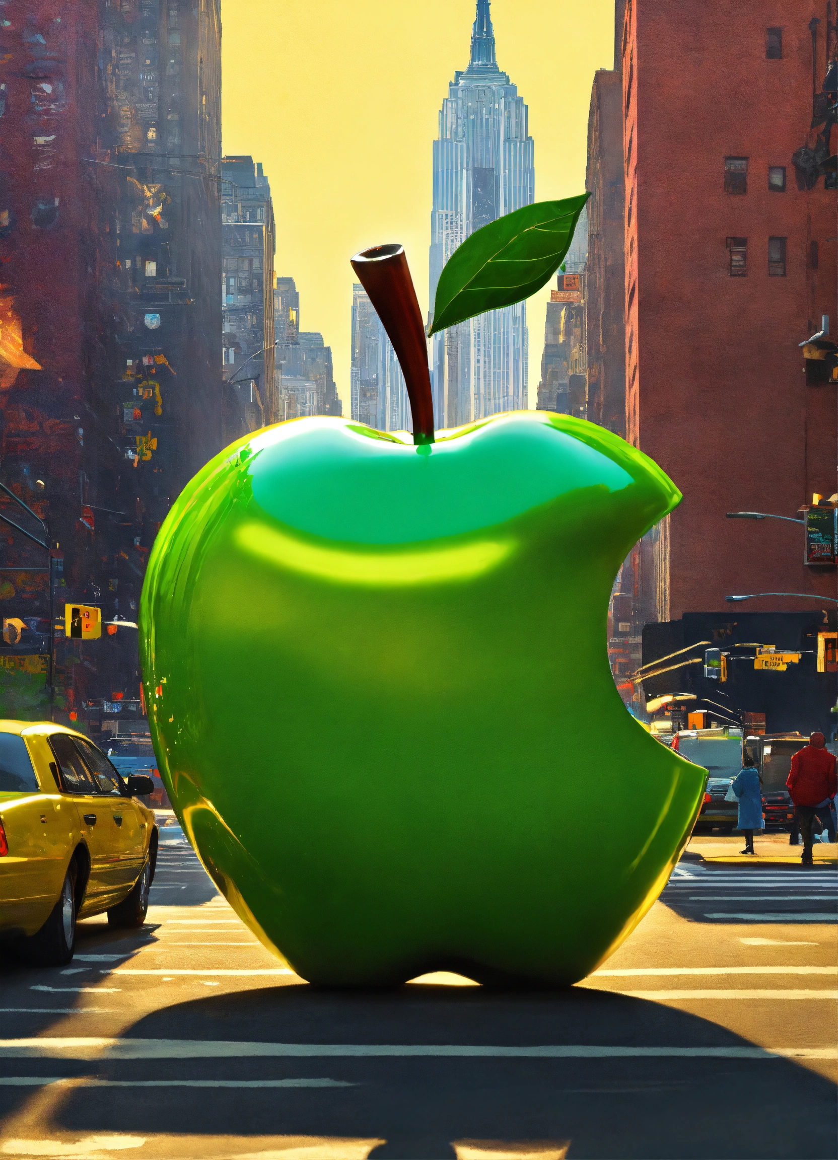 Lexica - Bong in the shape of an apple, detailed, animated, New York City
