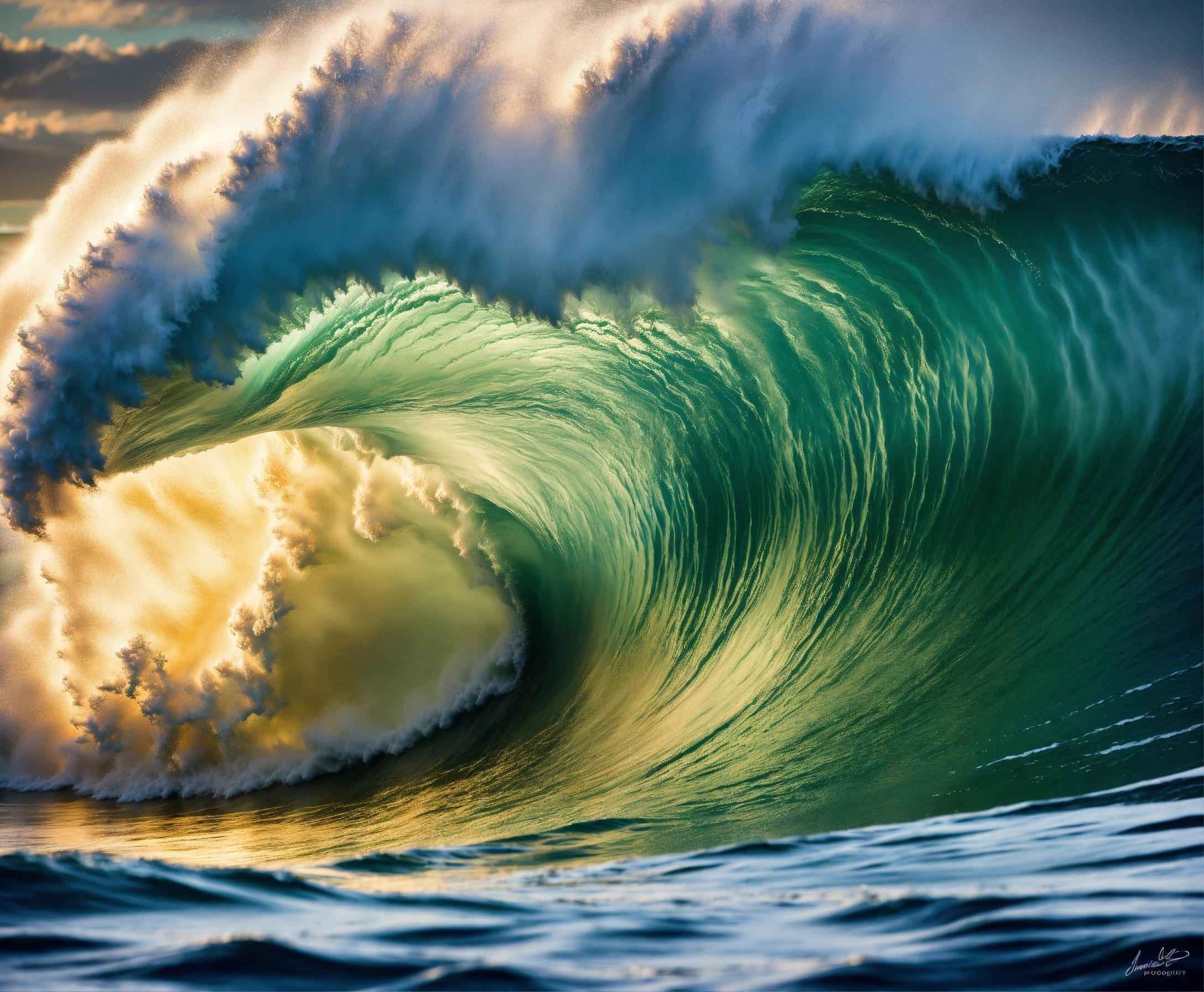 Lexica - Award winning photography looking under the curl of the big ...