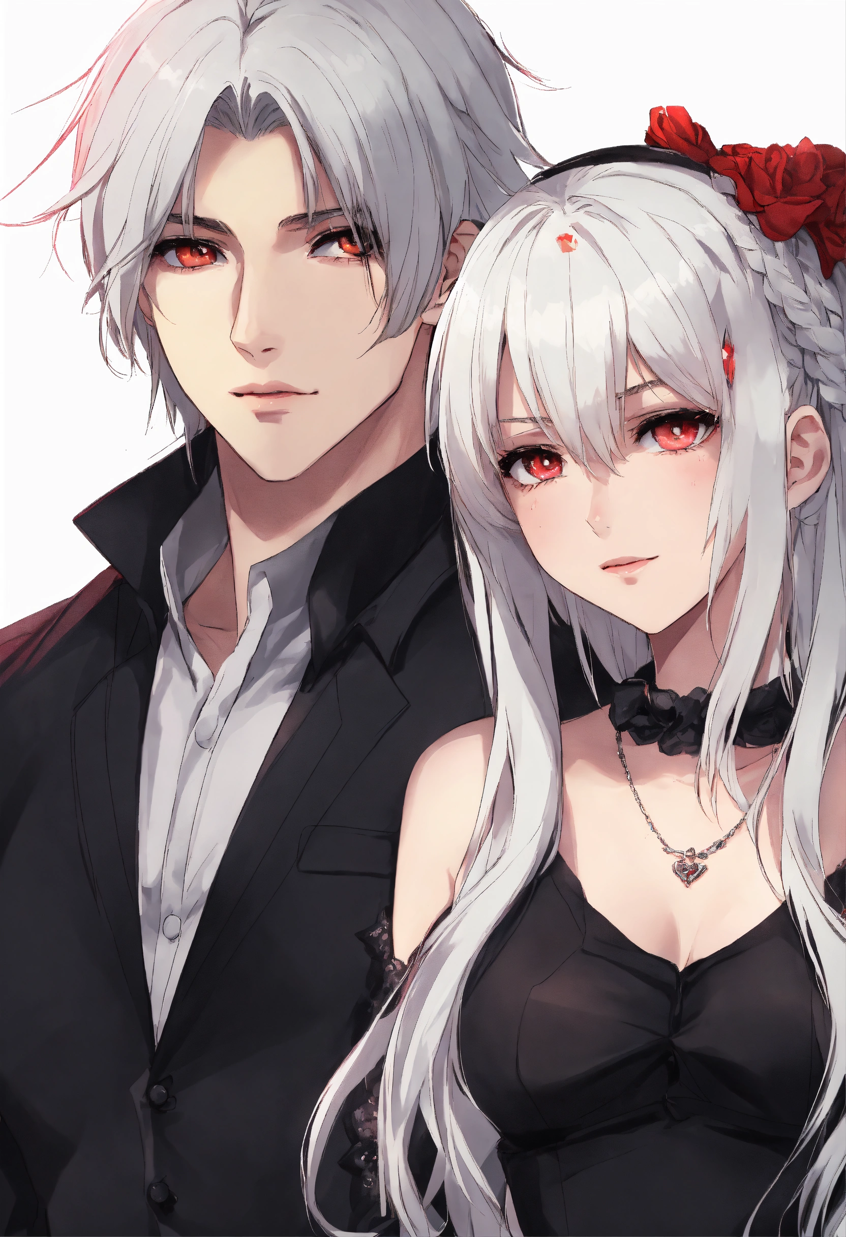 Lexica - Guy and girl 20 years old. twins. The girl has white long ...