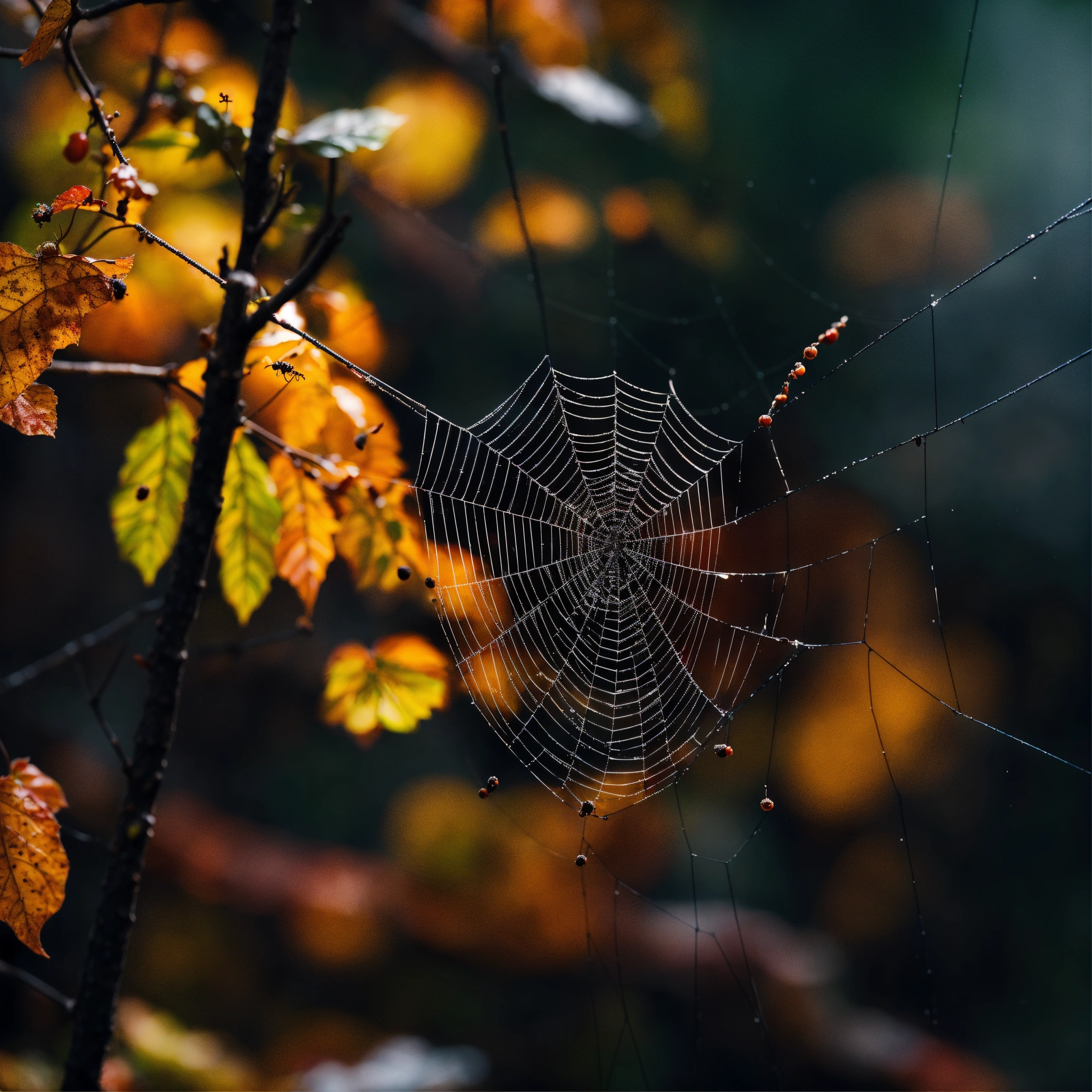 Lexica - Dark creepy Autumn spider-web concept rotten fruits and ...