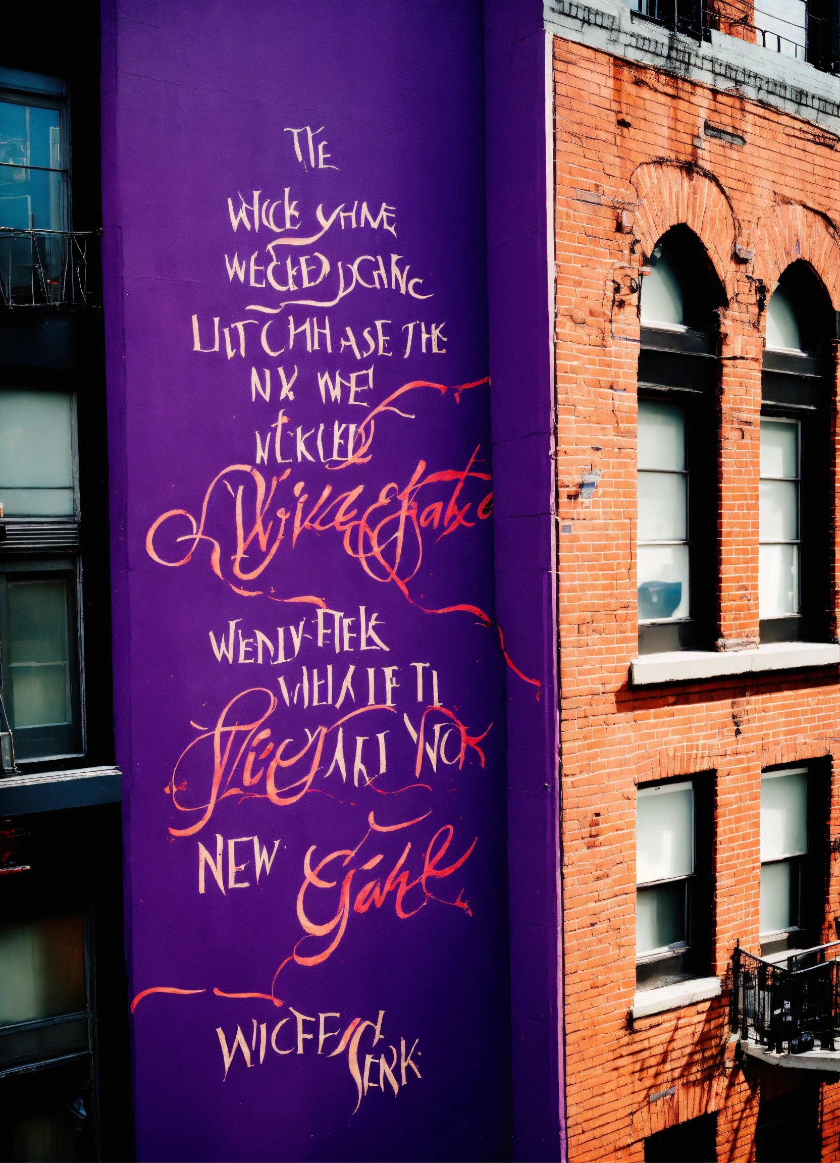 Lexica - The phrase "WICKED GAME" in purple calligraphy on a wall of ...