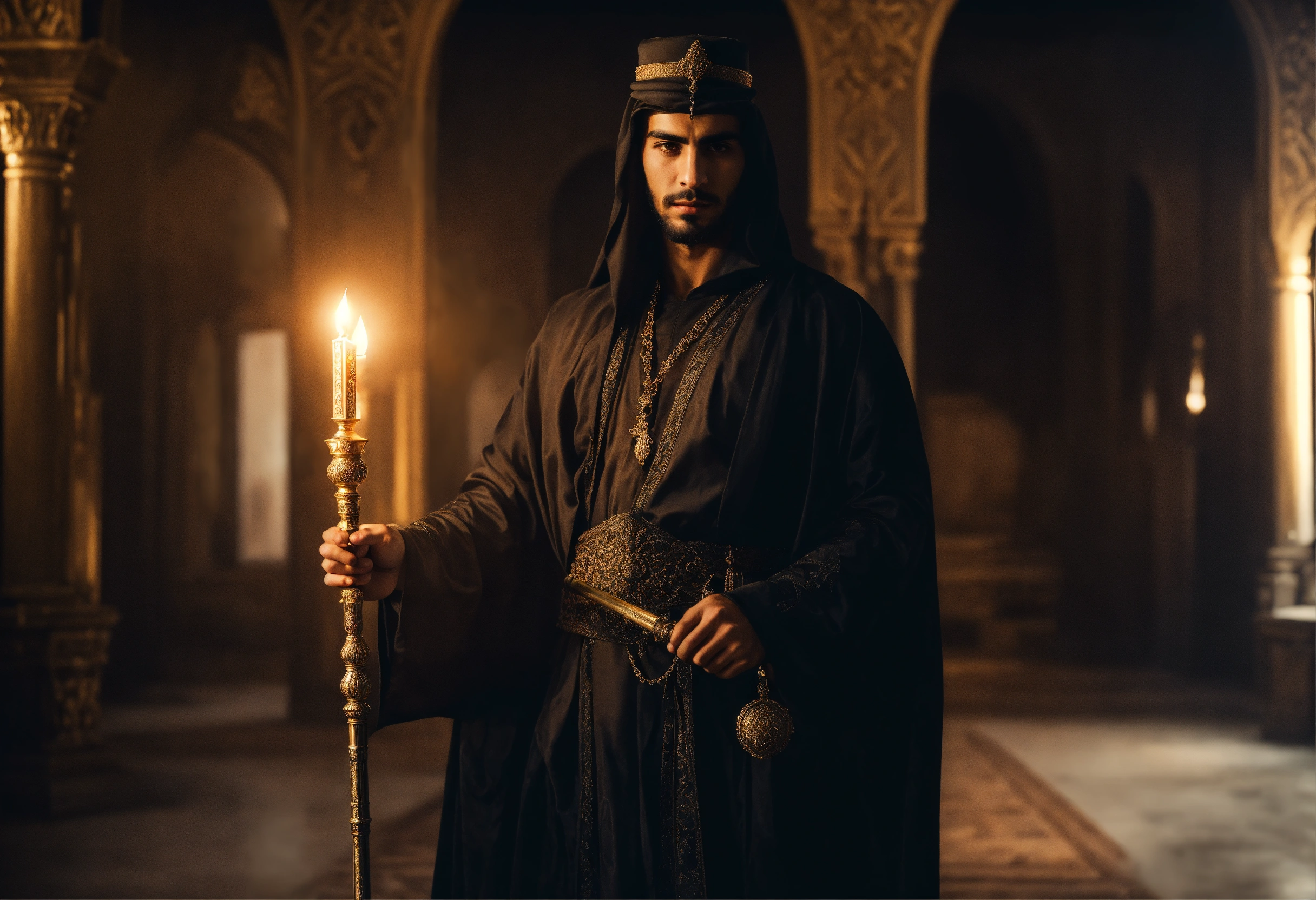 Lexica - Portrait of a young handsome evil Middle Eastern sorcerer ...