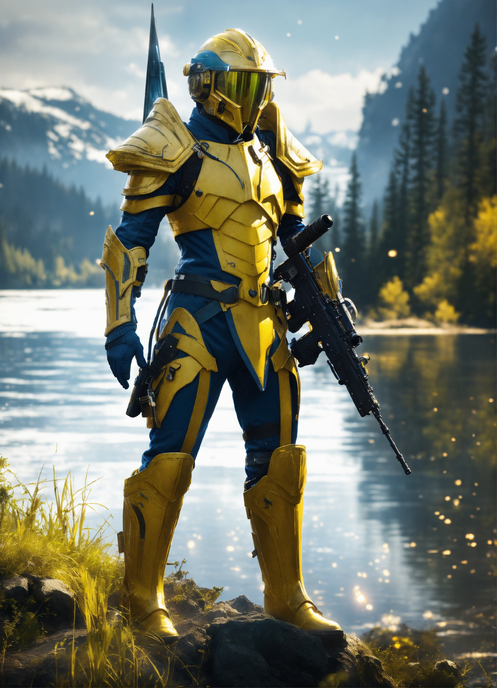 Lexica - Epic art of a full body of a high elf sci fi soldier wearing ...