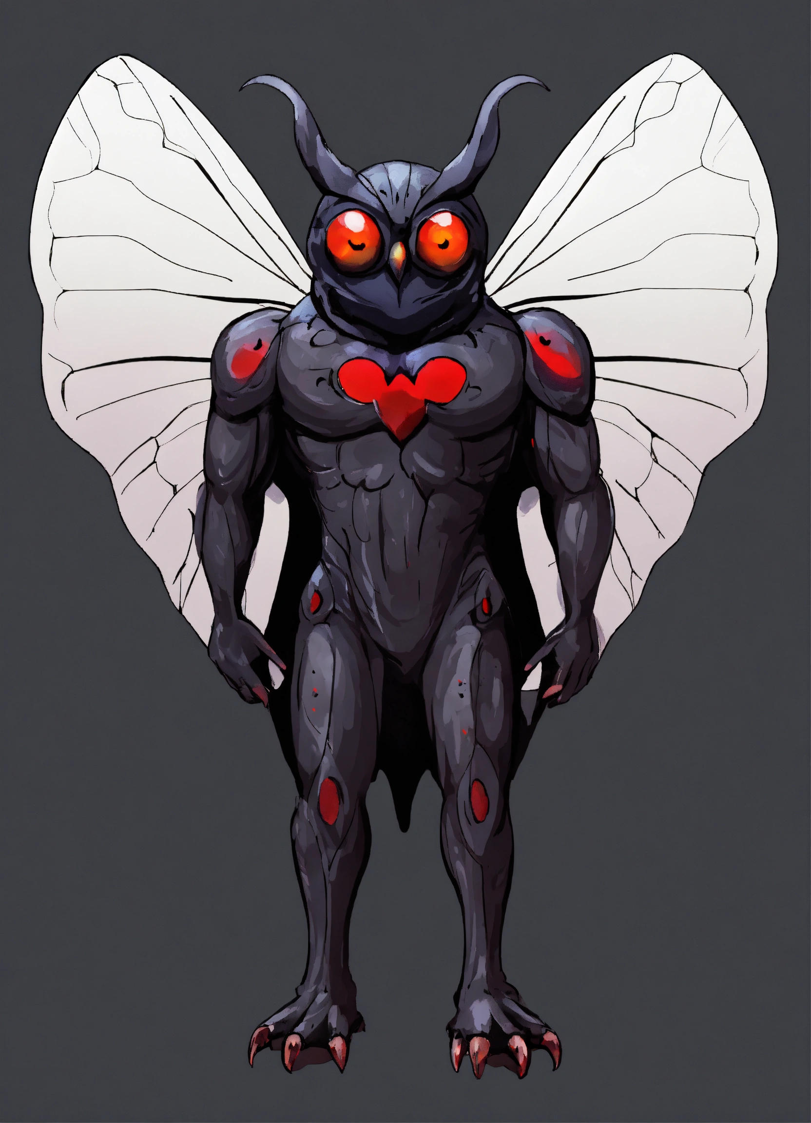 Lexica - Cute black Mothman png on white backgroundb