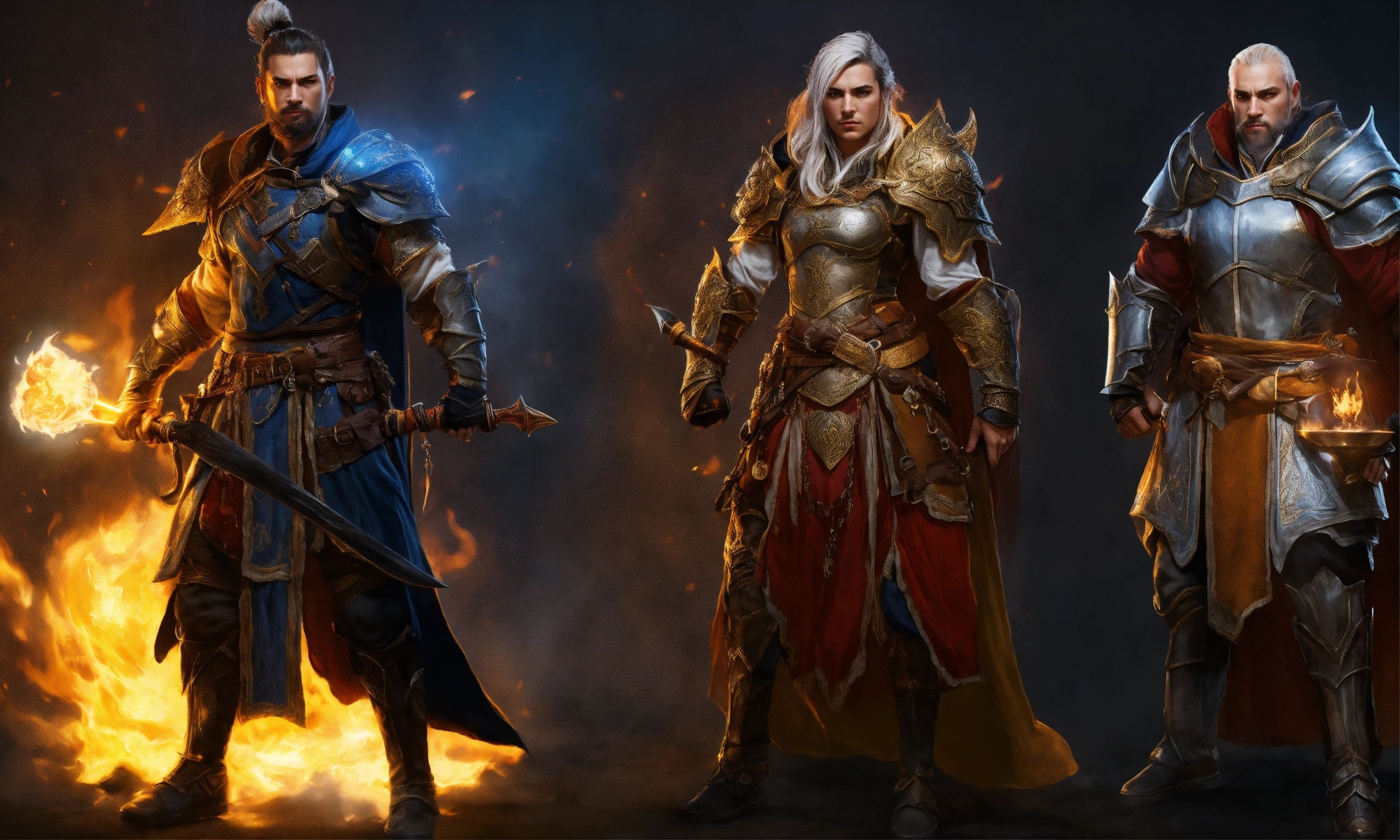 Lexica - Realistic warrior + mage + rogue + cleric, fantasy, mighty ...