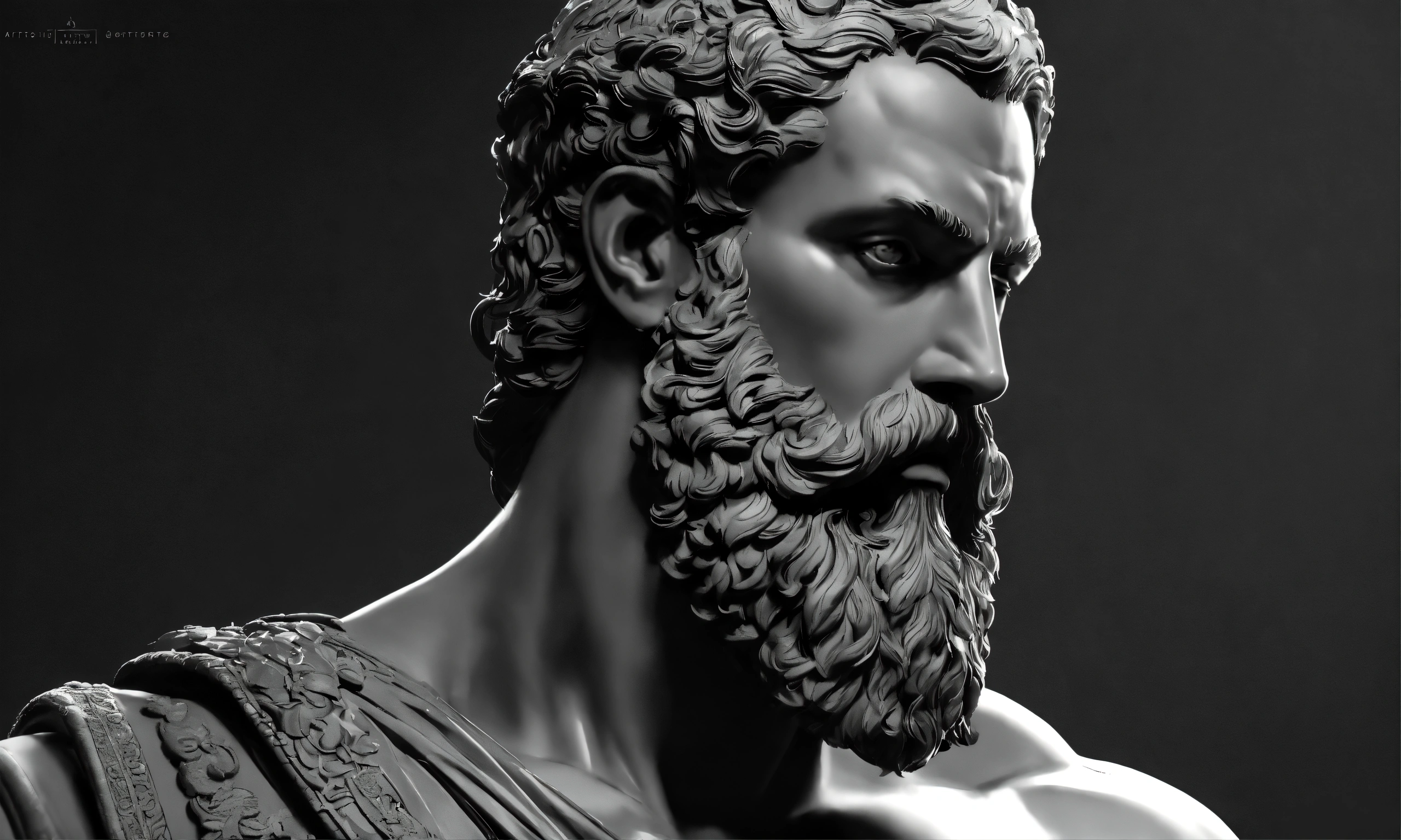 Lexica - Greek statue strong man standing with aggressive beard ...