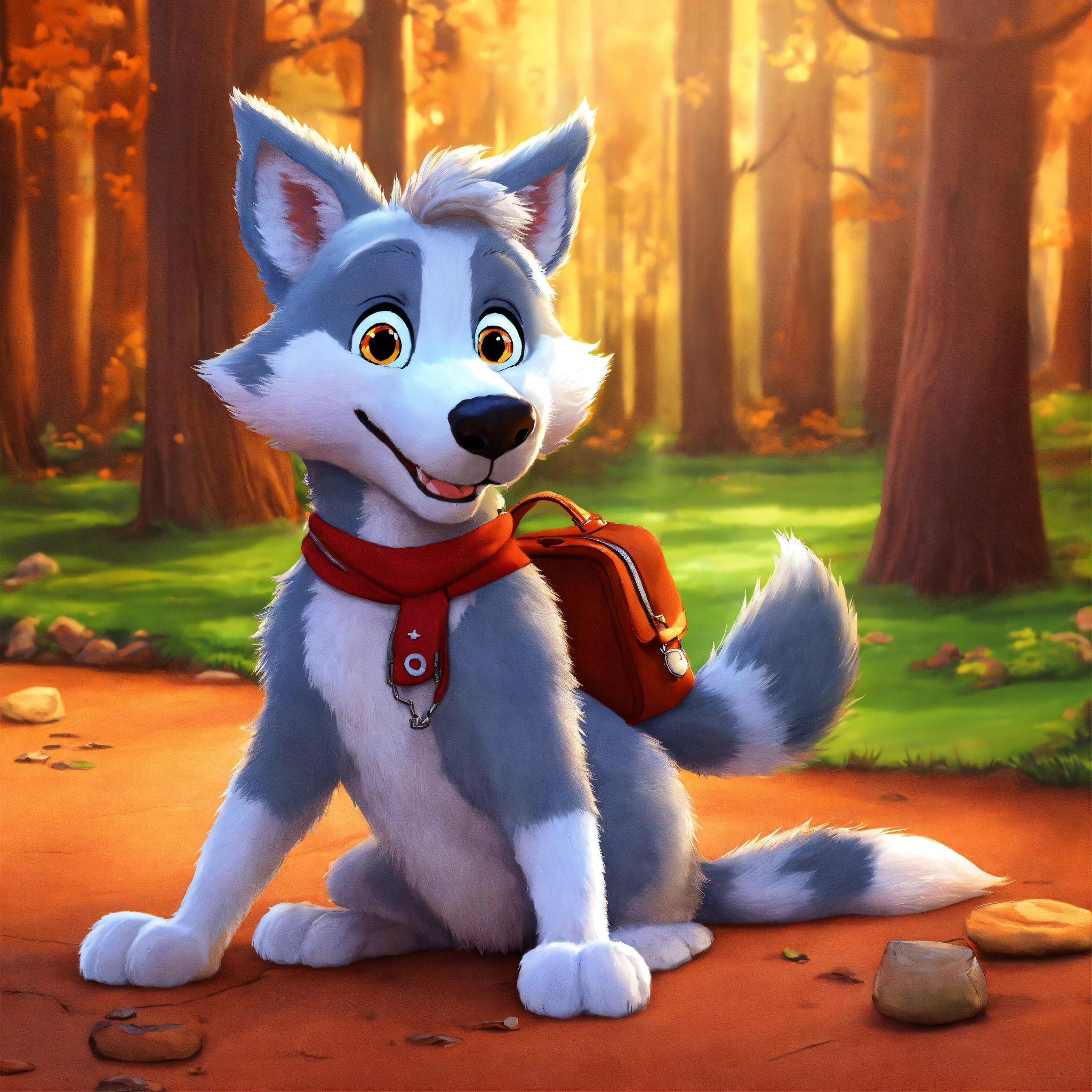 Lexica - Winston the friendly Wolf cartoon