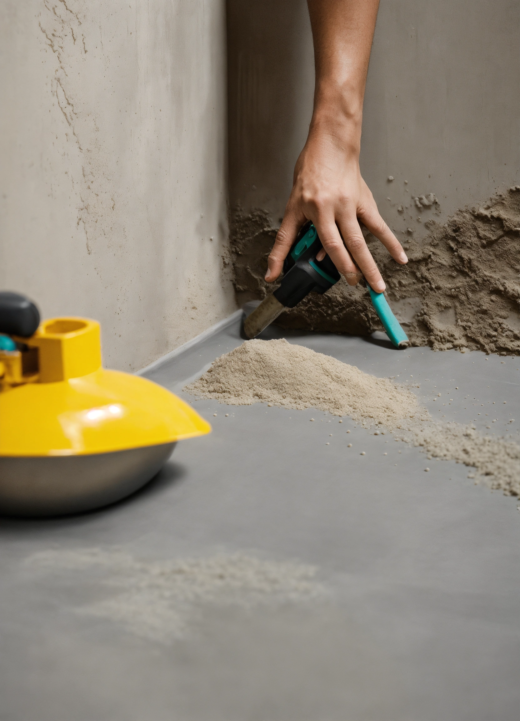 Lexica - Person working on microcement floor application, detail of ...
