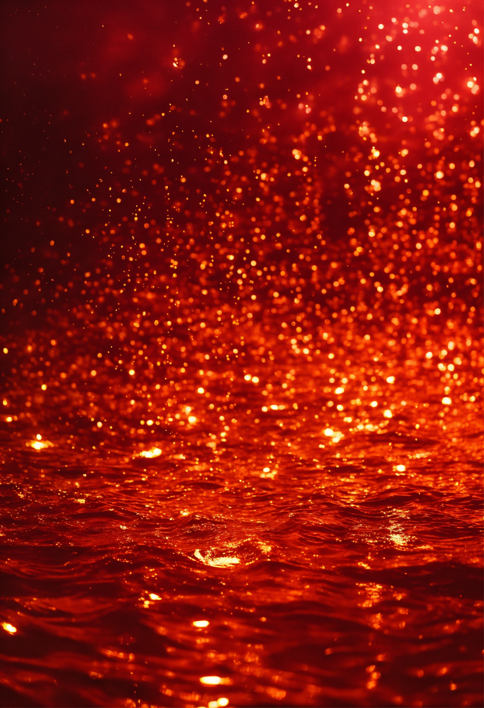 Lexica - Simple red water background, water lights, add gold sparkling ...