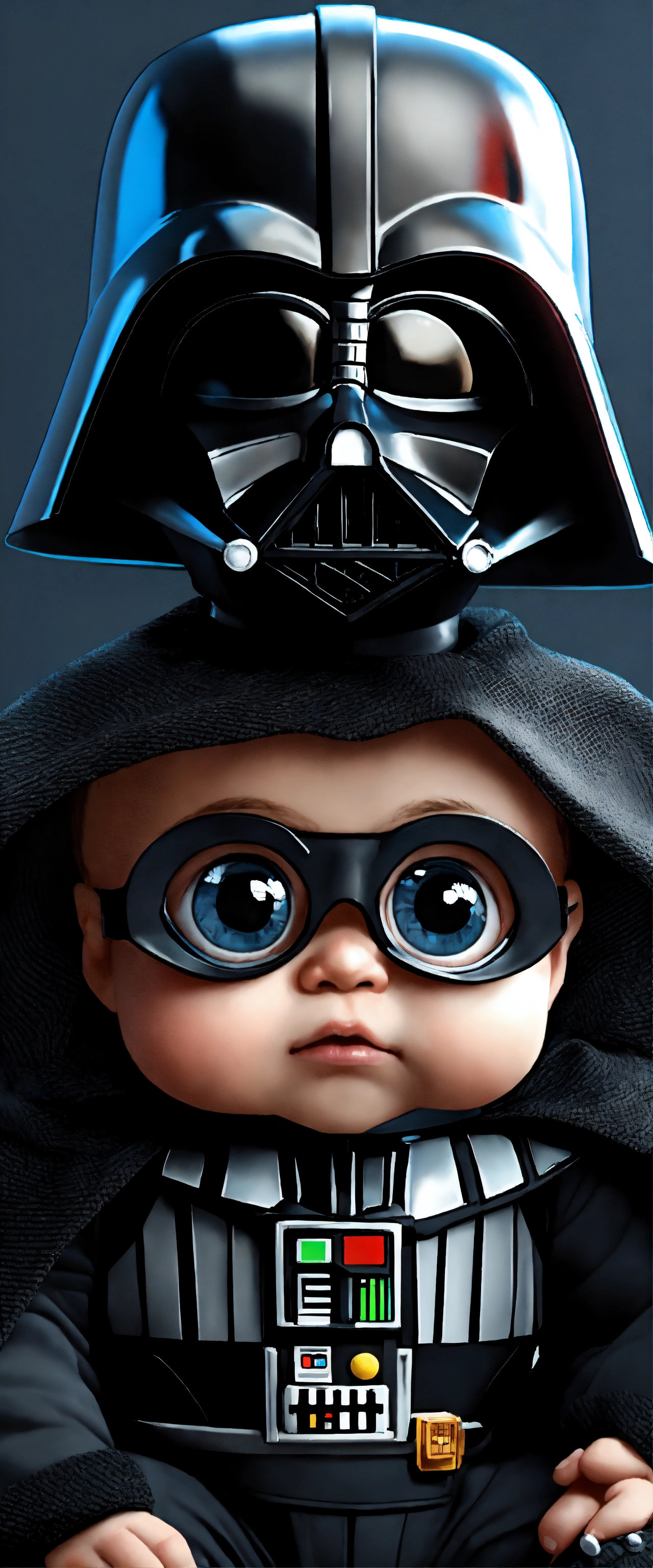 Lexica - Darth Vader as a cute baby, cartoon effect, very big eyes ...