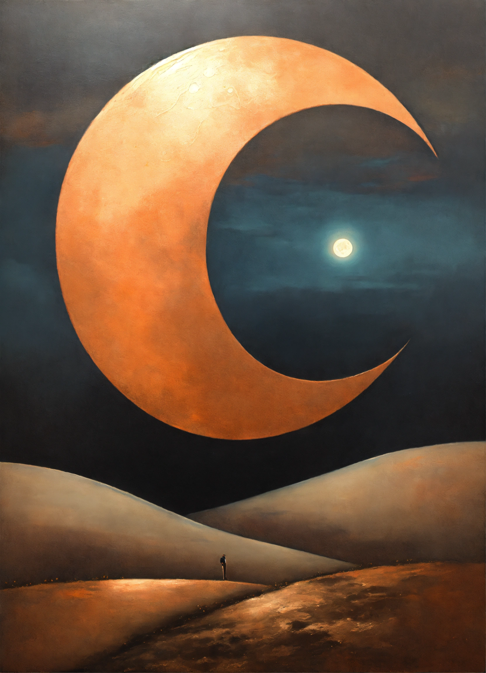 Lexica - Surrealist and minimalist oil painting of the melody of the ...