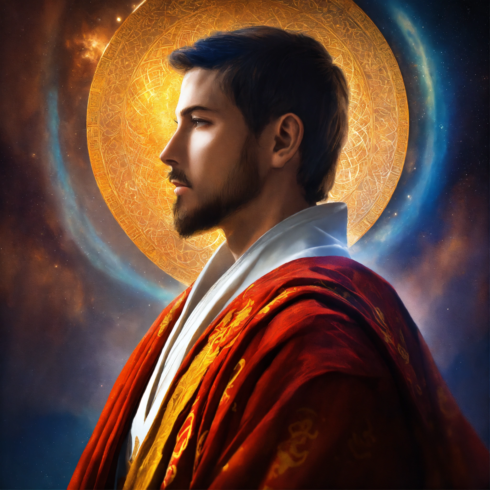 Lexica - Destiny, Spiritual, karma, man, robe, profile view, higher ...