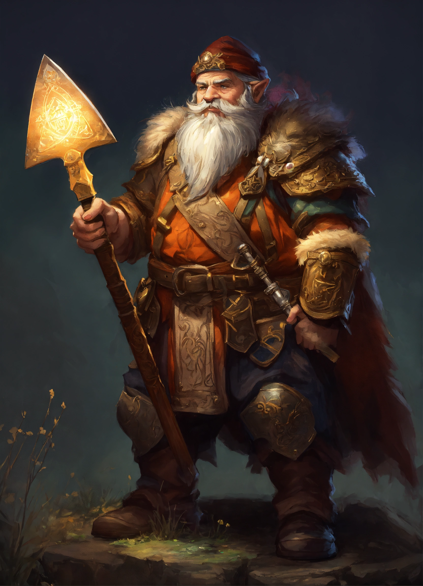 Lexica - A hill dwarf with a war hammer and healer, fantasy, HD, DnD