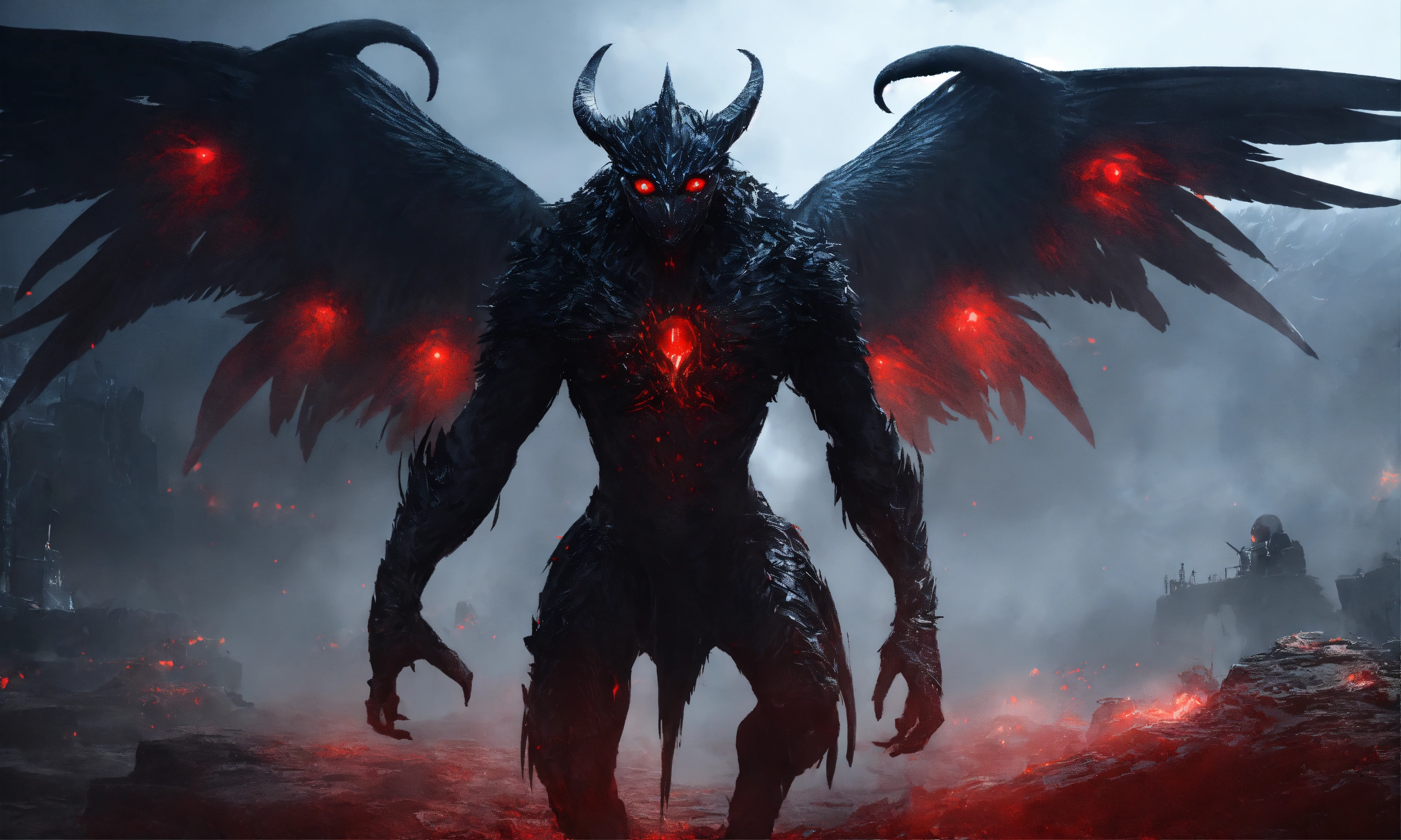 Lexica - Black humanoid creature with two red eyes. eight feet tall ...