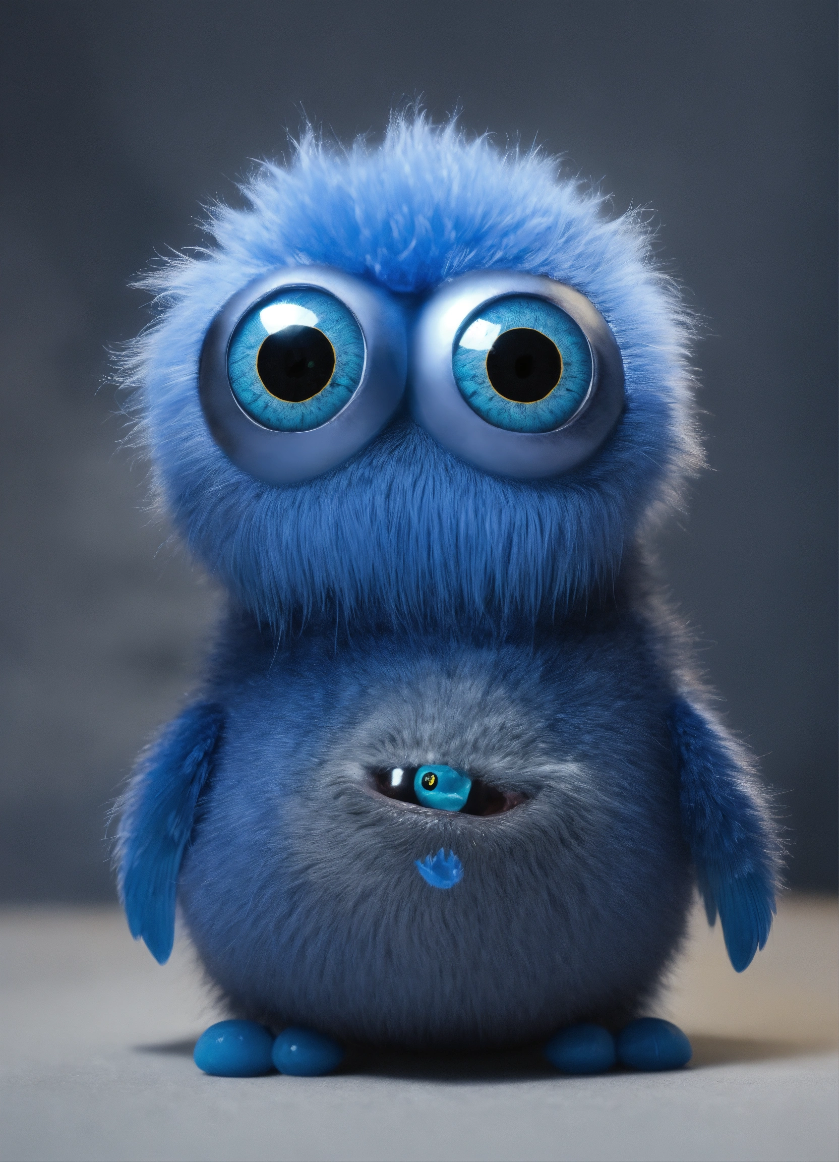 Lexica - A gray blob monster with one eye. It has blue wings. It has ...