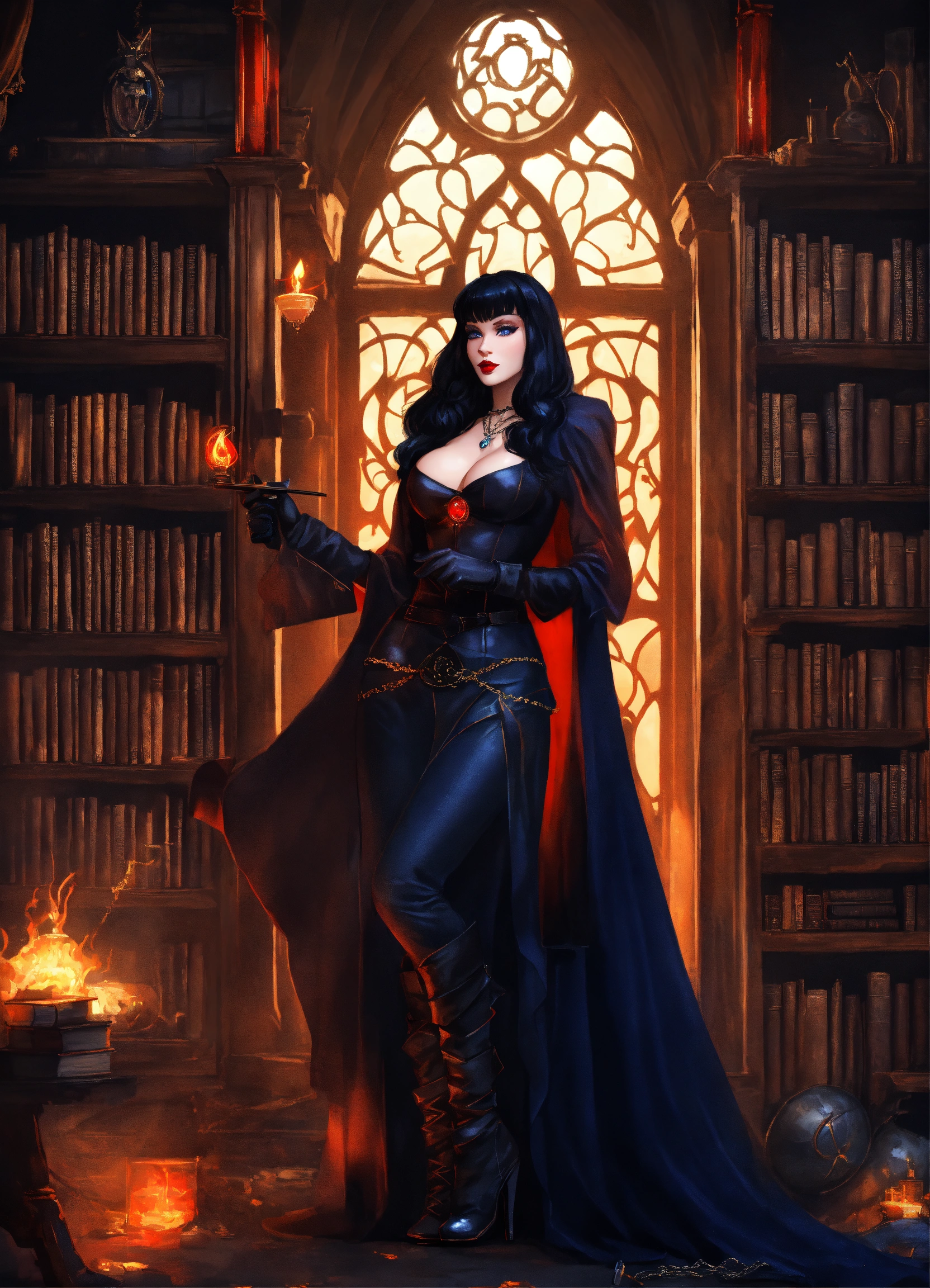 Lexica - 8k, fantasy art, arcane library background, witch, 5 feet tall ...
