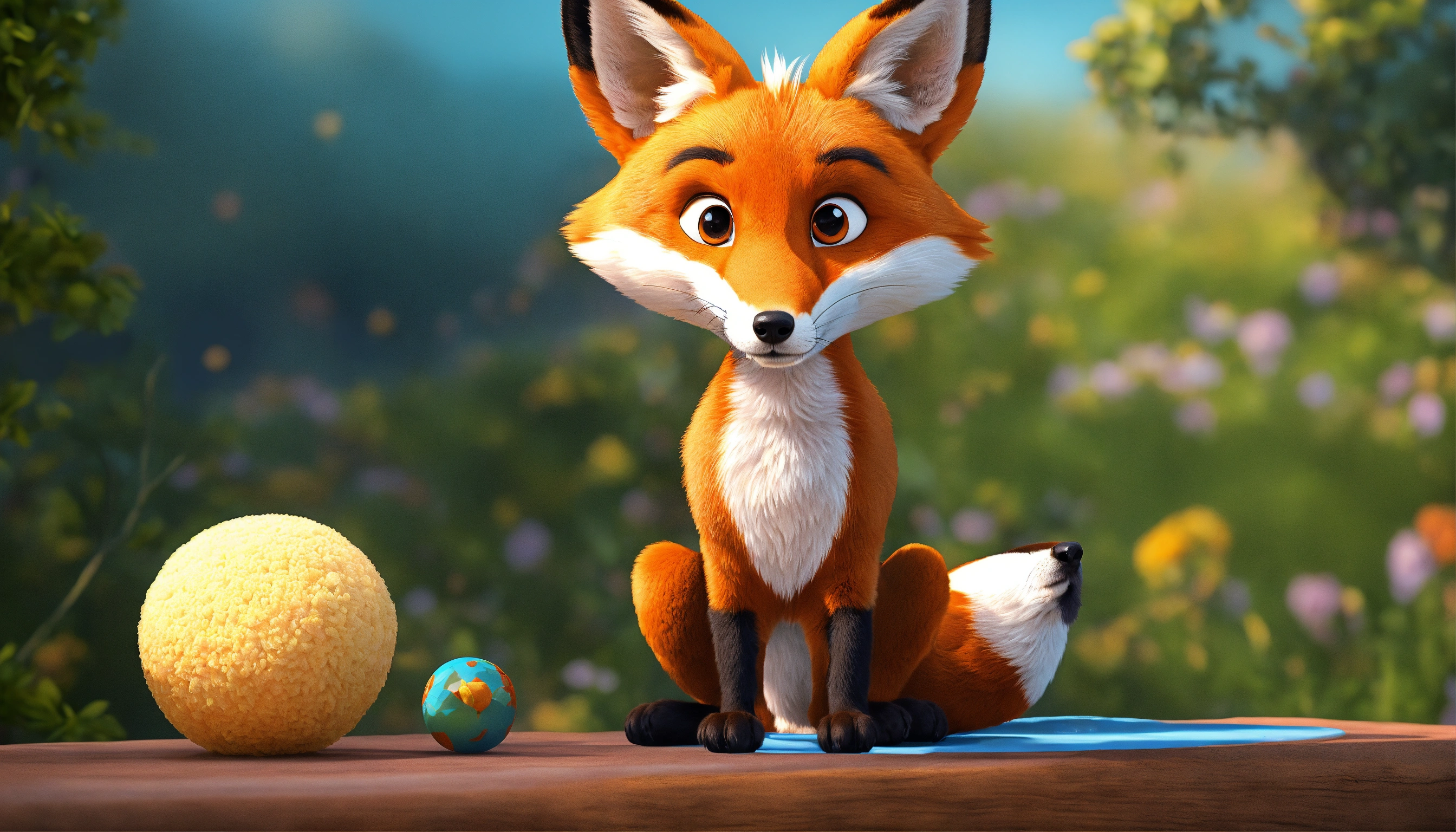 Lexica - "Visualize the fox engaging in a conversation with Laddu ...