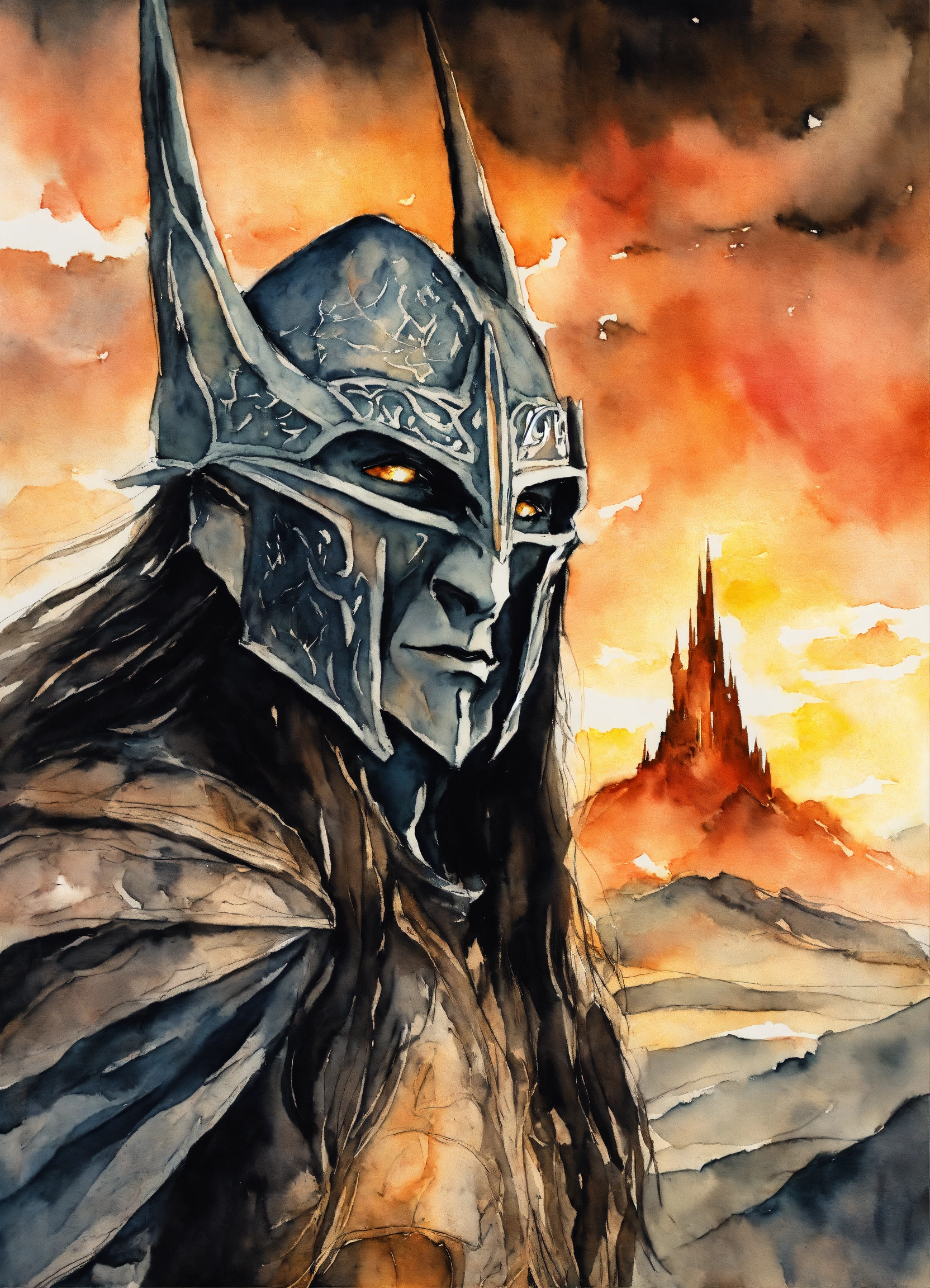 Lexica - Sauron human face from LOTR in vagabond manga drawing art ...
