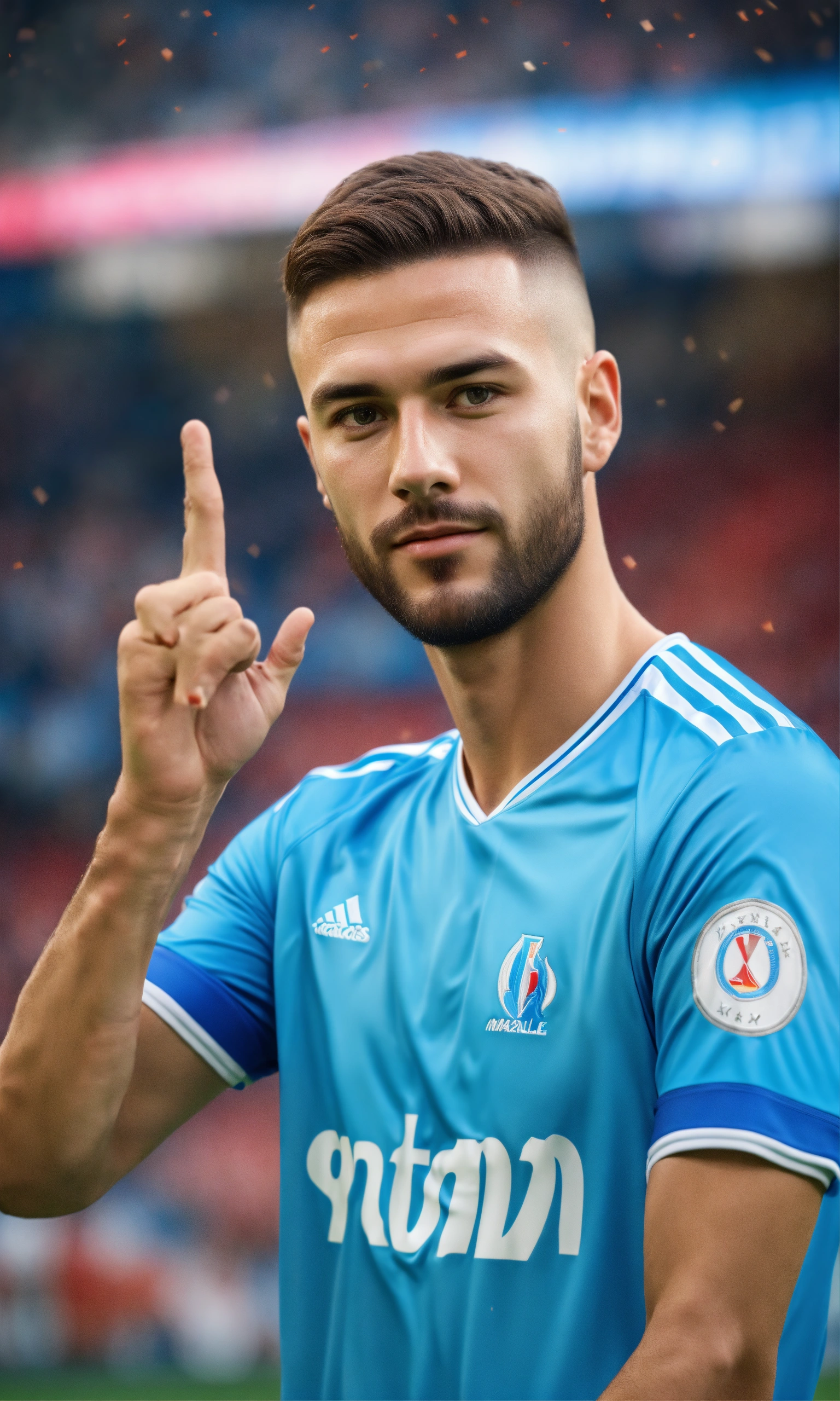 Lexica - Jul iwith marseille color, making his hand sign, hyper ...