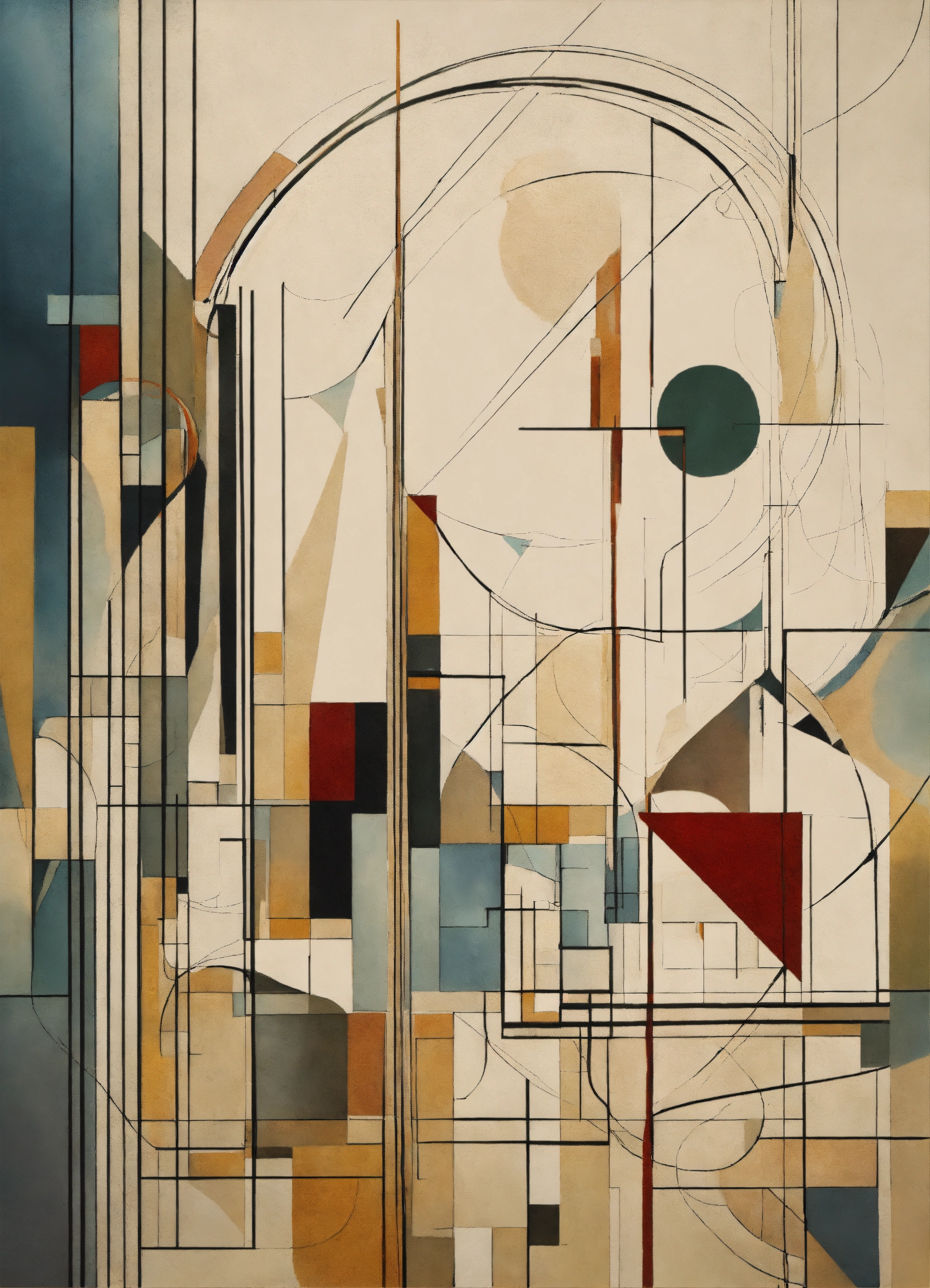 Lexica - Very minimalistic, art deco, a few minimal lines, muted colors ...