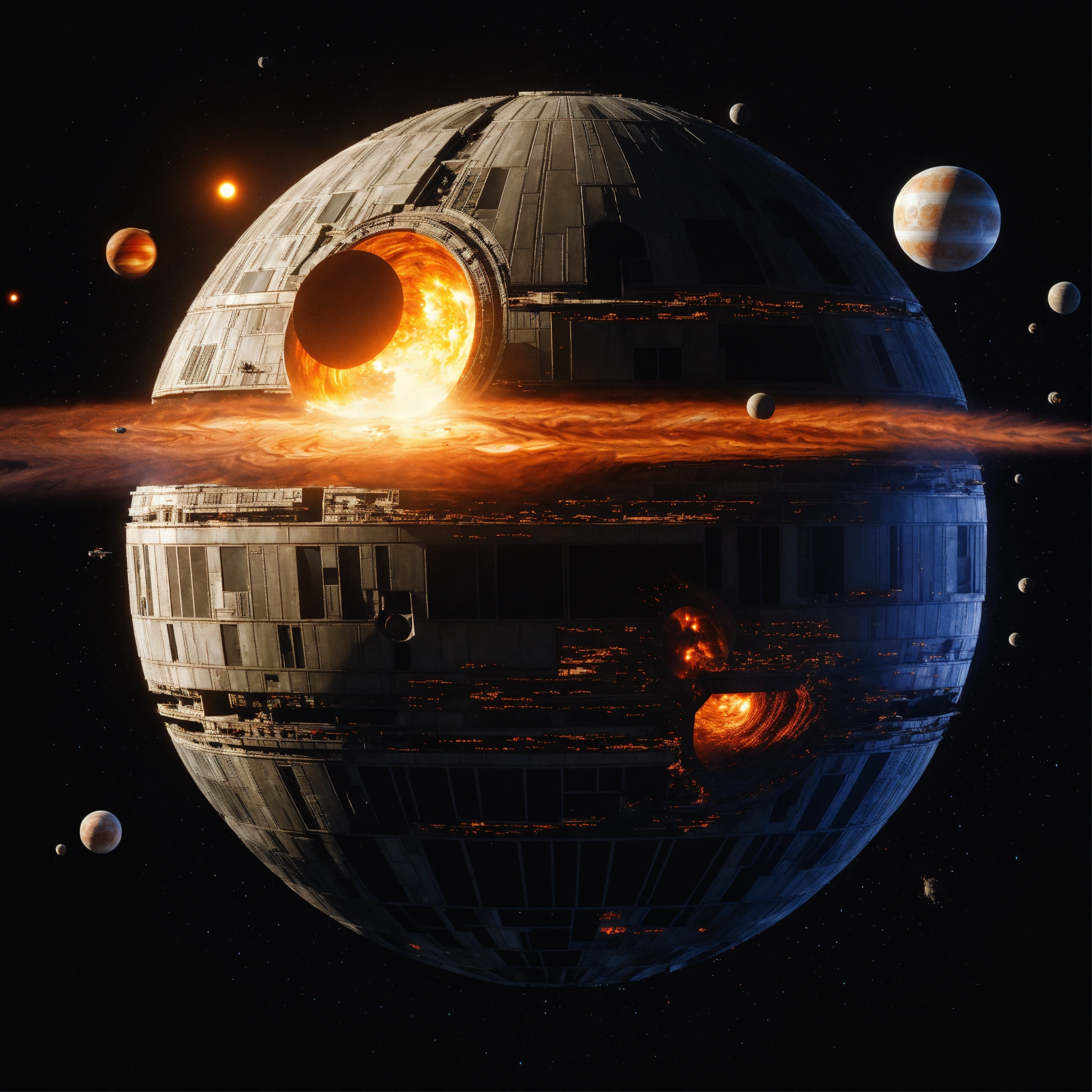 Lexica - Star Wars death star destroying Jupiter, 8k