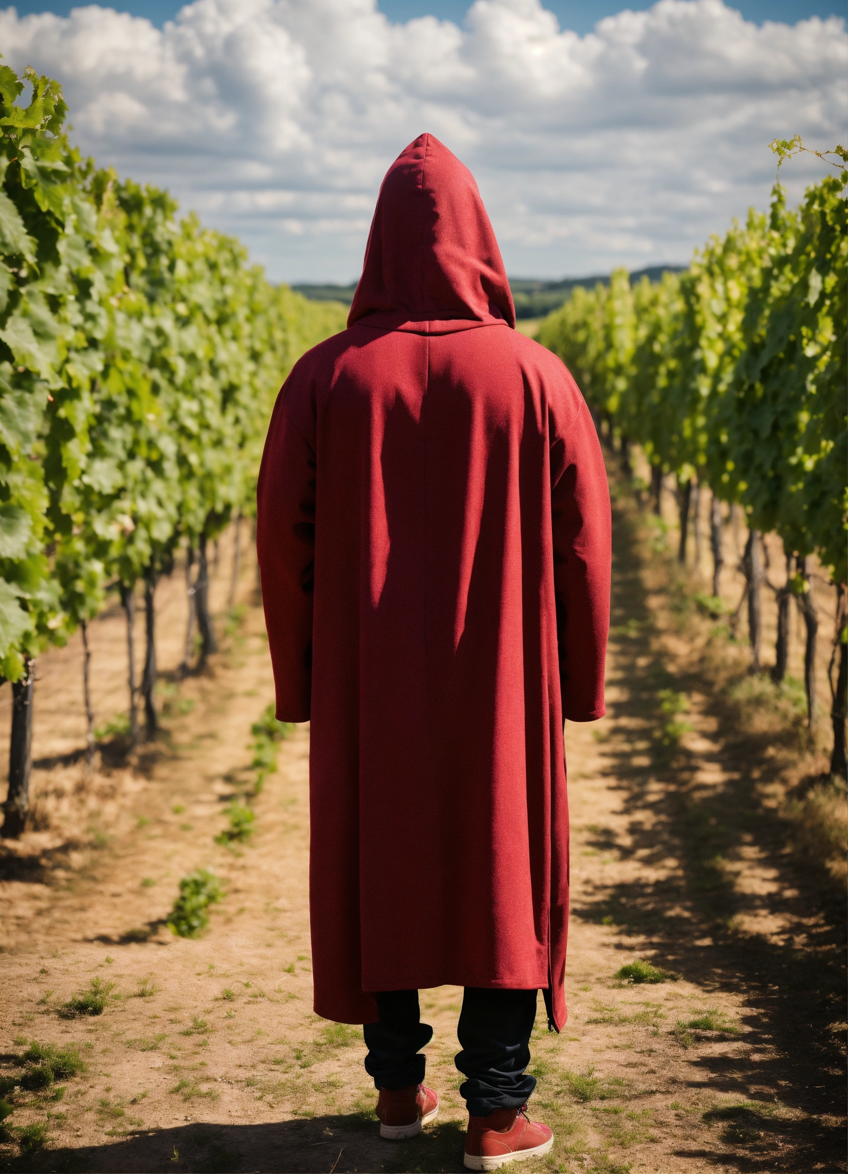 Lexica - A hooded medieval dressed rapper from behind on chilling on a ...