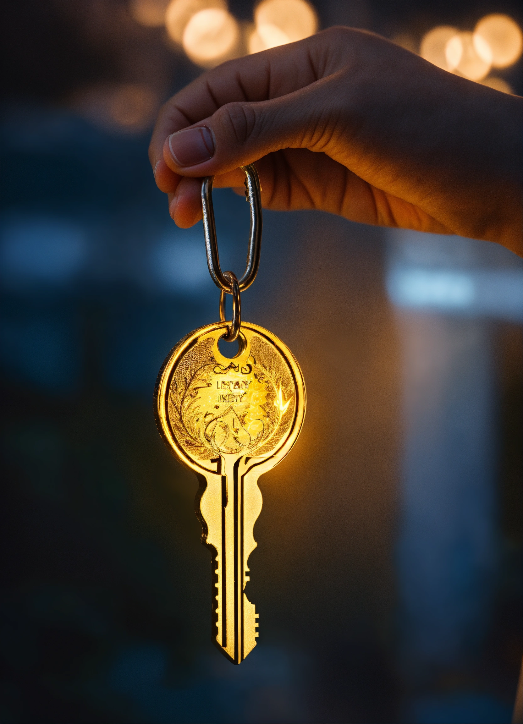 Lexica - "Radiant Keyholder", individual holding a luminous key ...