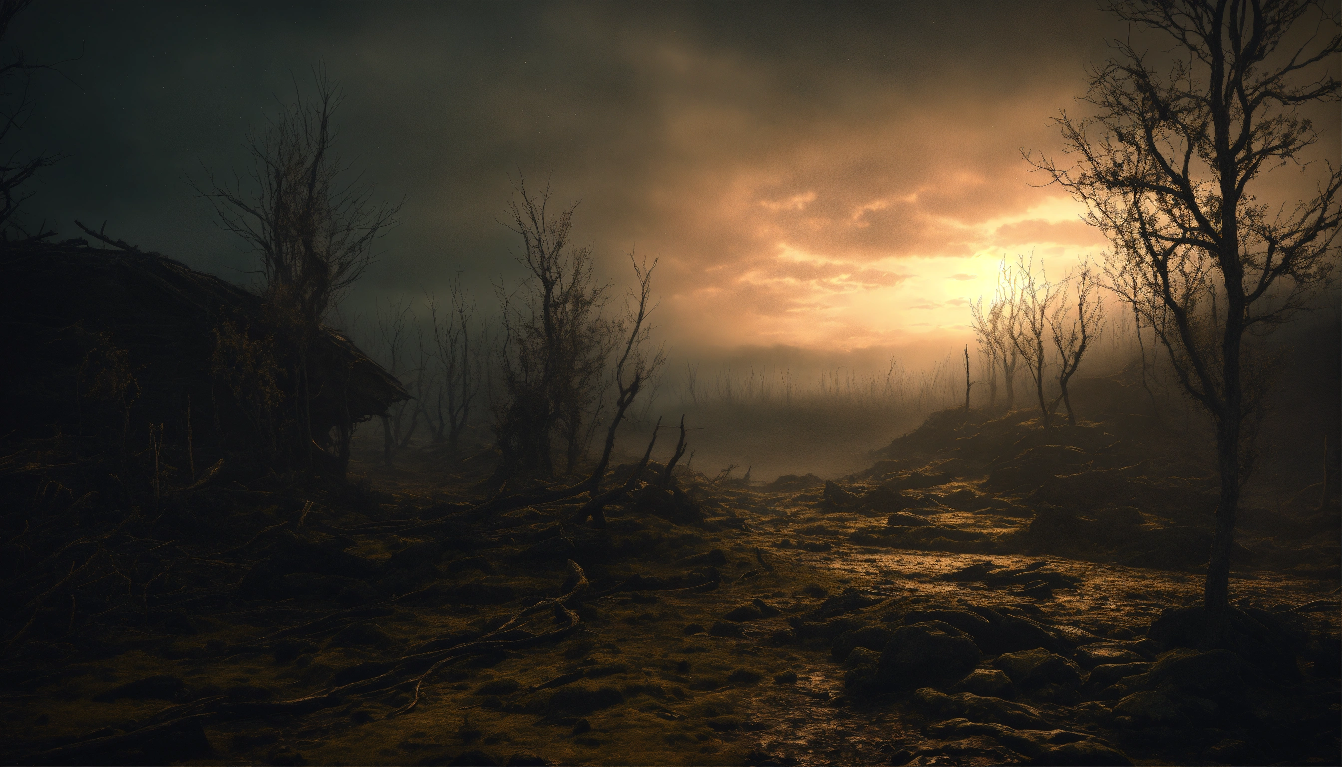 Lexica - NIGHT . DARK NIGHT. digital image of a dark and eerie nature ...