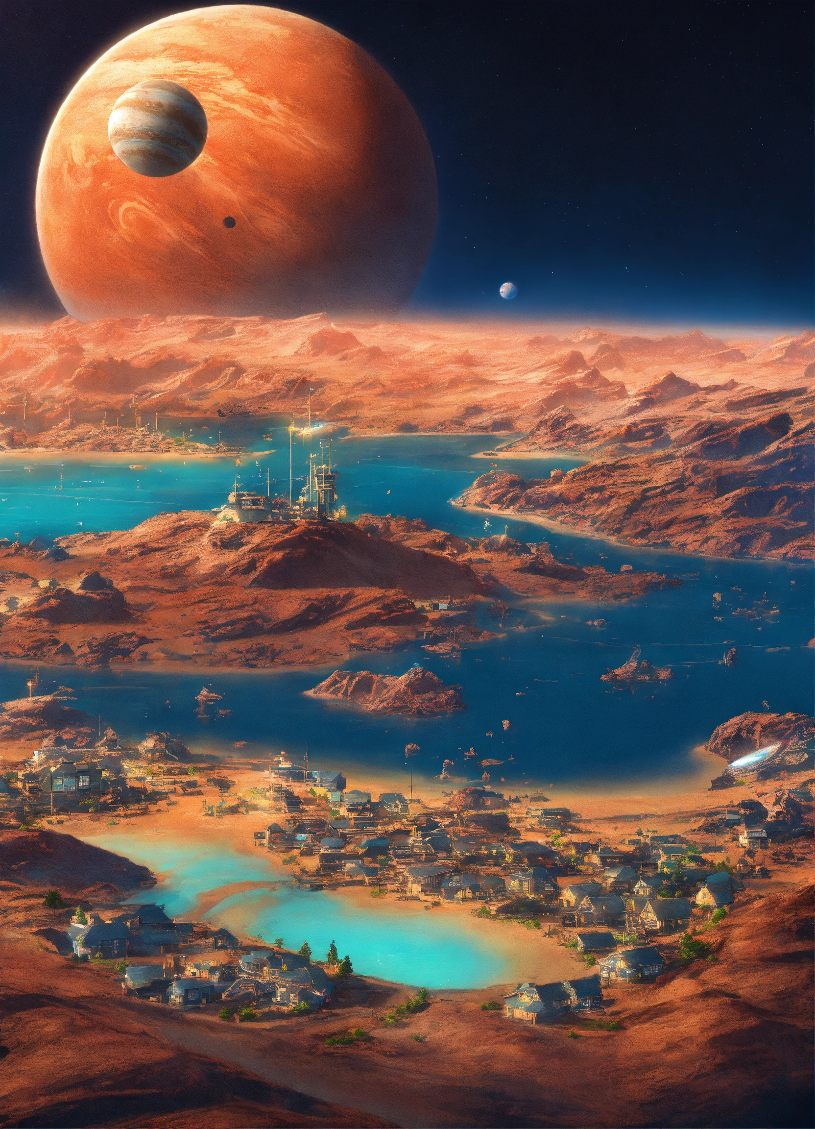 Lexica - A close up view of Planet Neptune. Houses on Planet Neptune ...