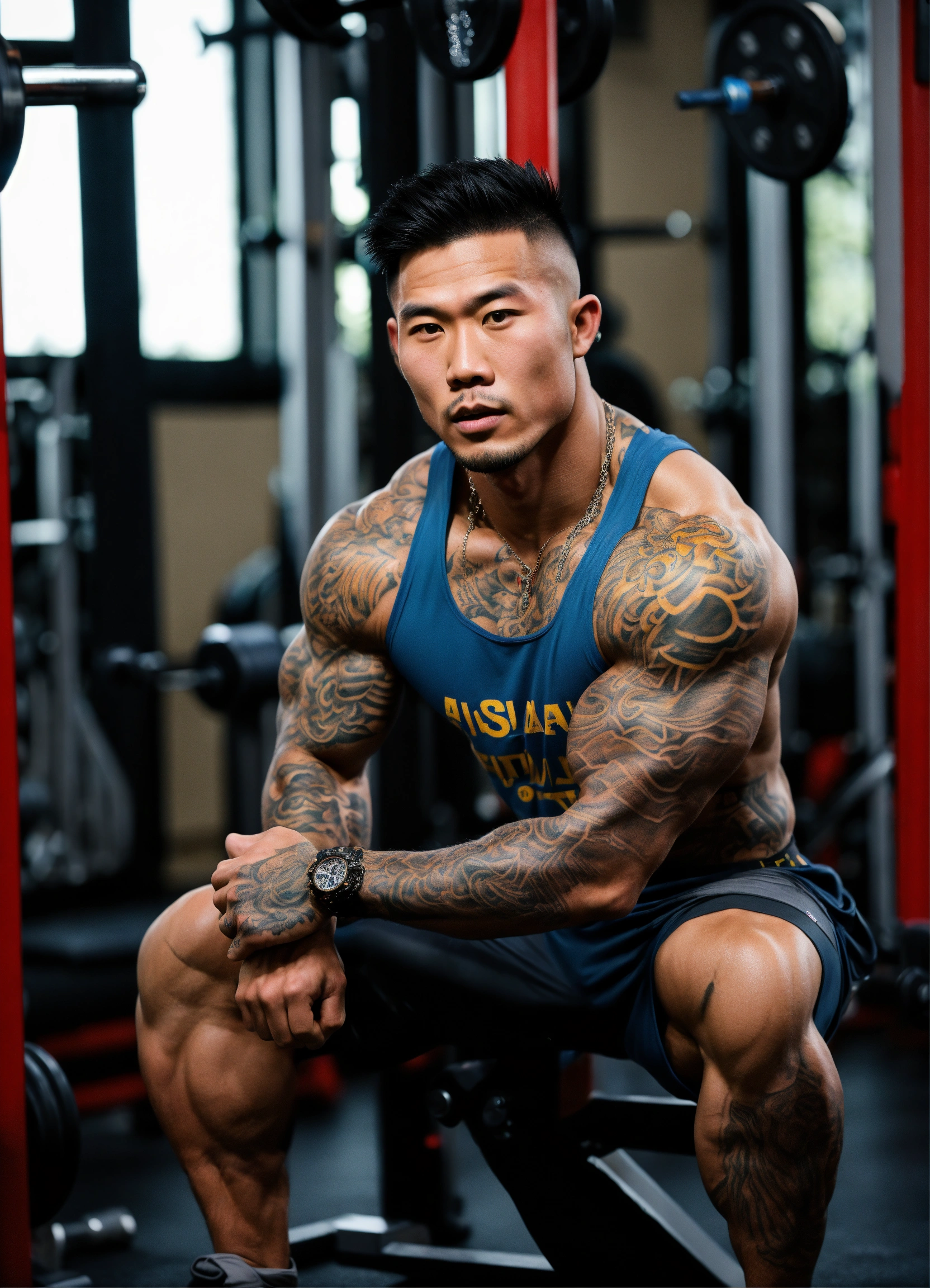 Lexica - I am a tattooed Asian men athlete bodybuilder called Justine ...