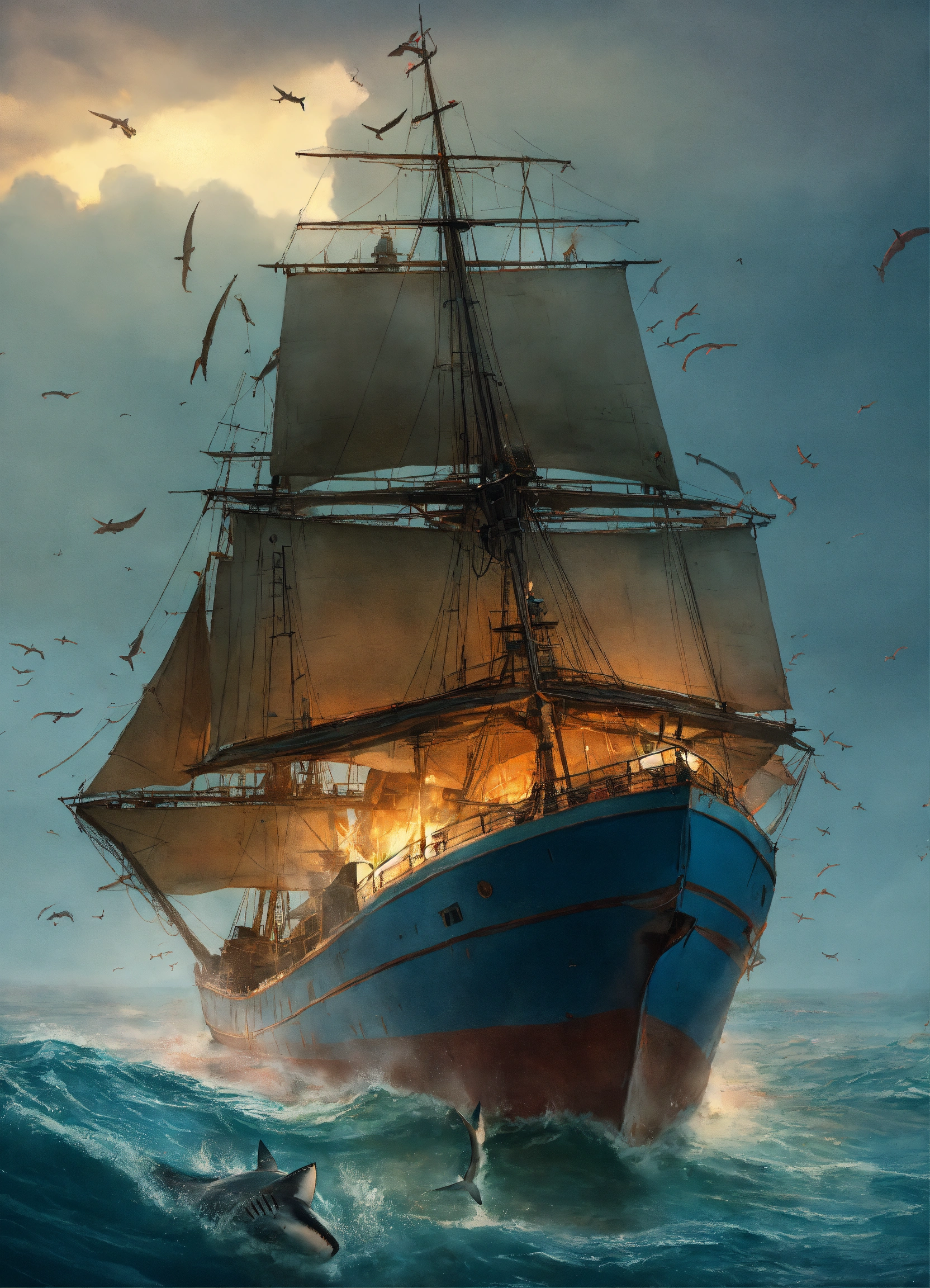 Lexica - A meg shark destroying a ship