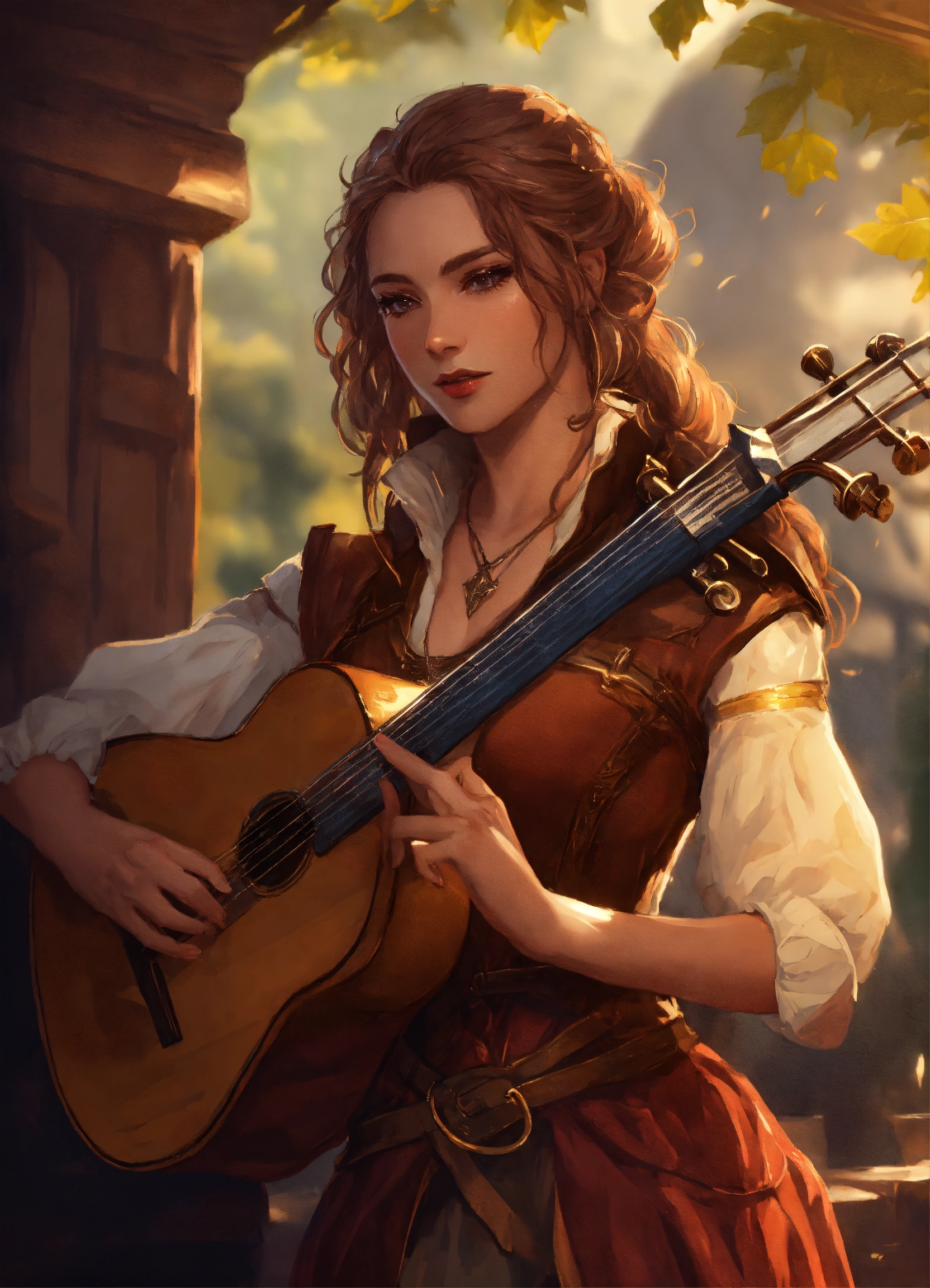 Lexica - D&D, fantasy, cinematic. Female bard