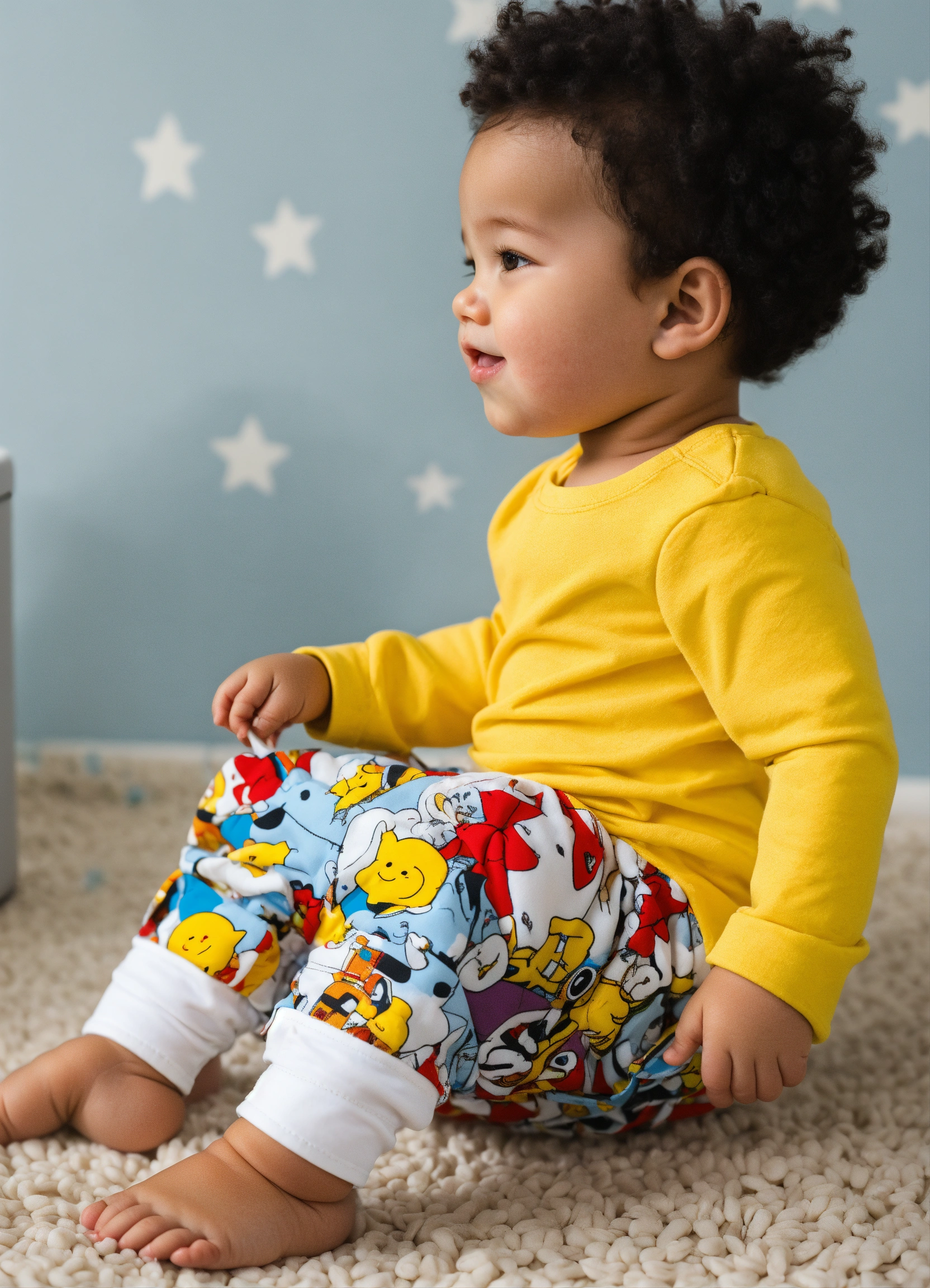 Lexica - Toddler white potty training pants, comic