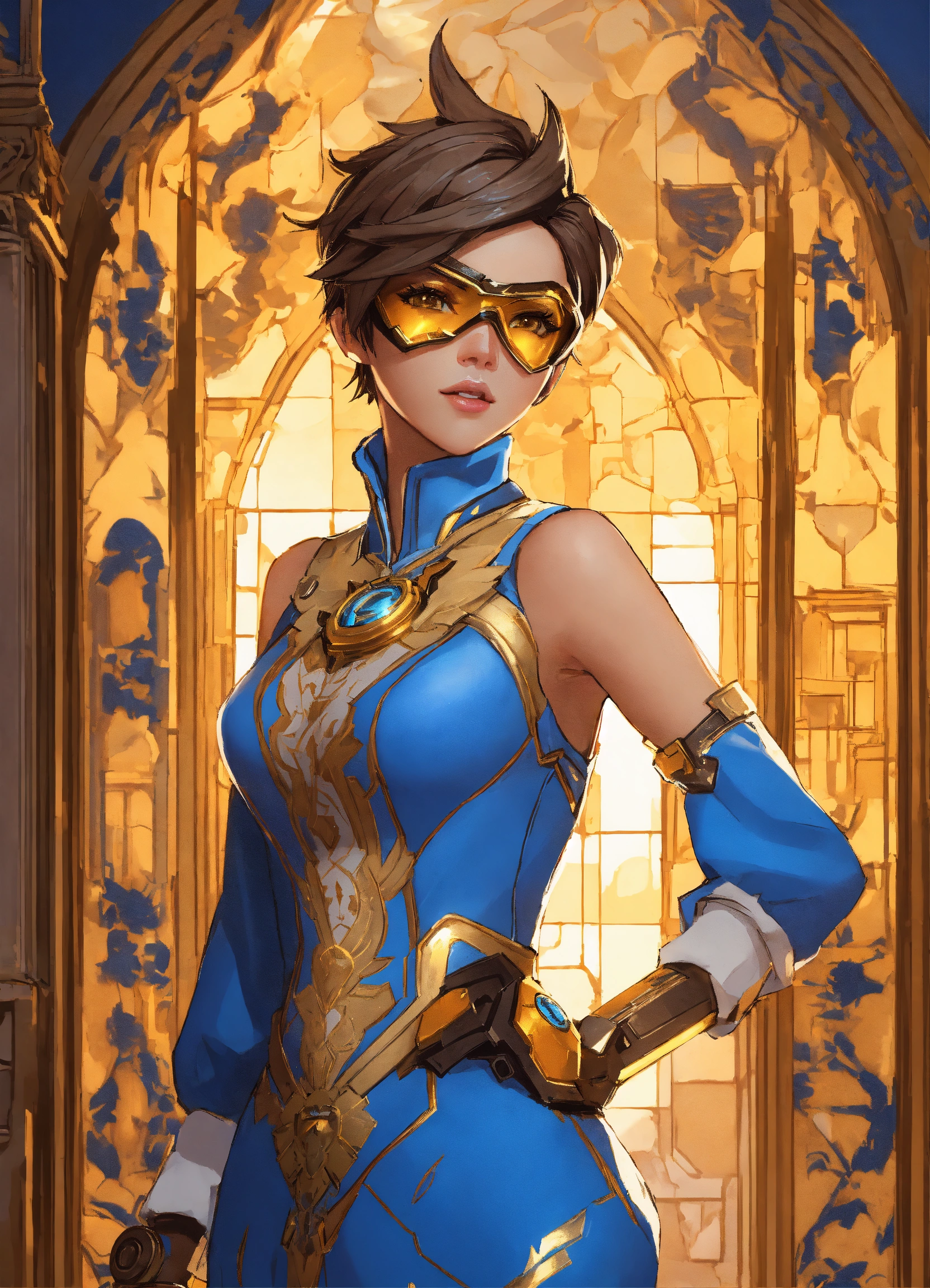 Lexica - Stunning illustration of Tracer from Overwatch, in a stunning ...
