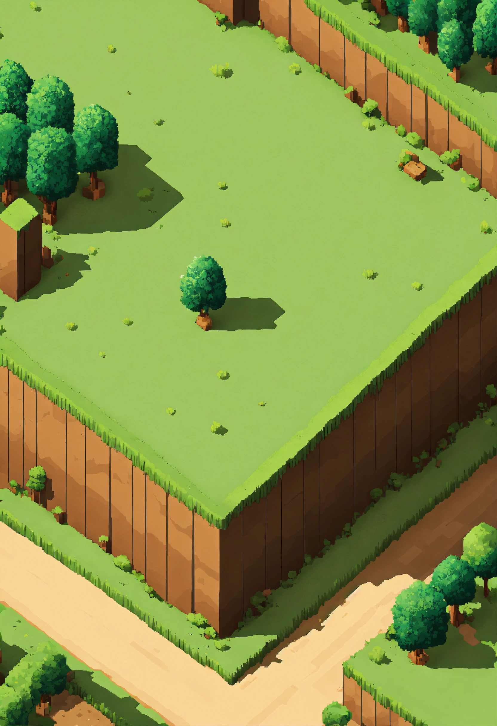 Lexica - Simple pixel 2d flat empty plain dirt grassy landscape from ...