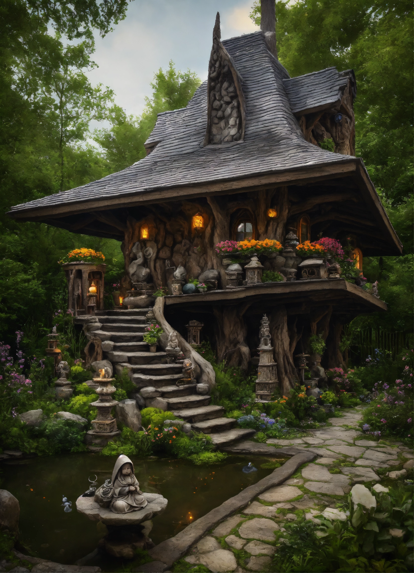 Lexica - An ancient spiritual hooded female gnome germanic cabin ...