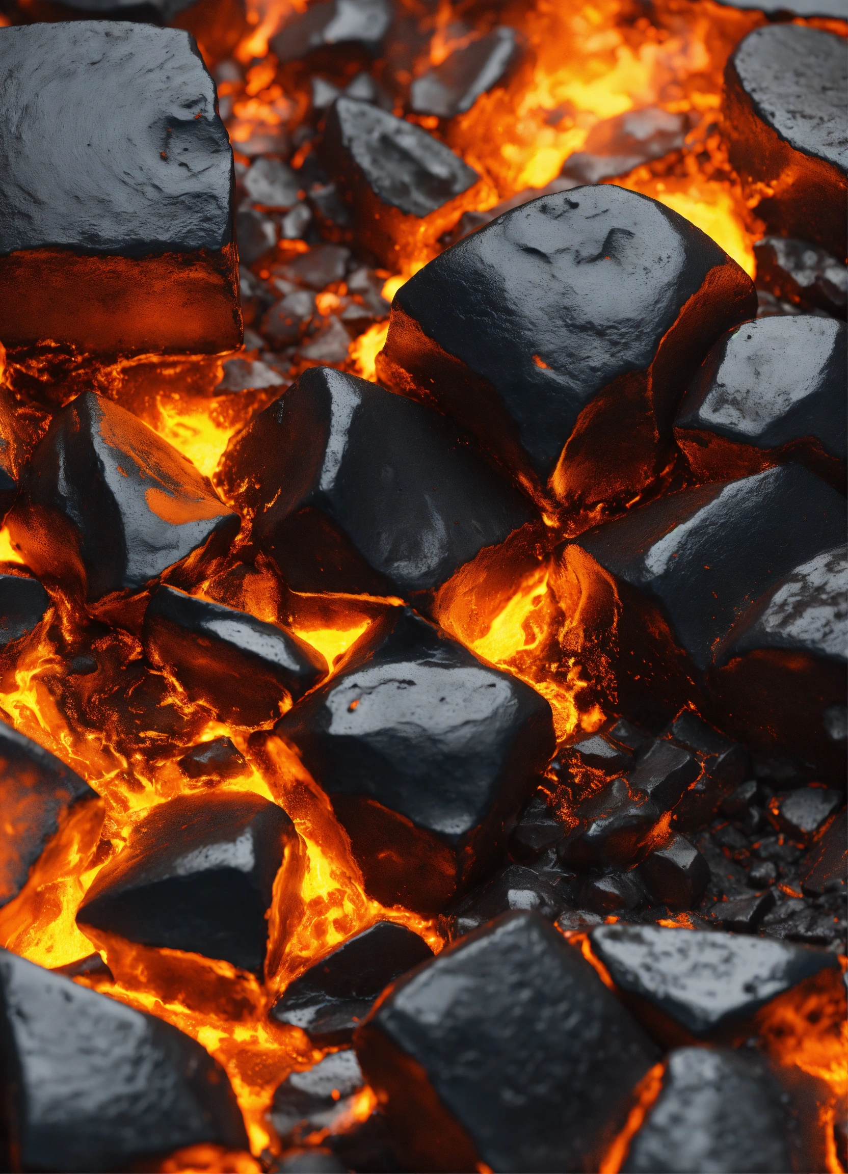 Lexica - Composition of liquid steel, molten cast iron, hot coal, 4k ...