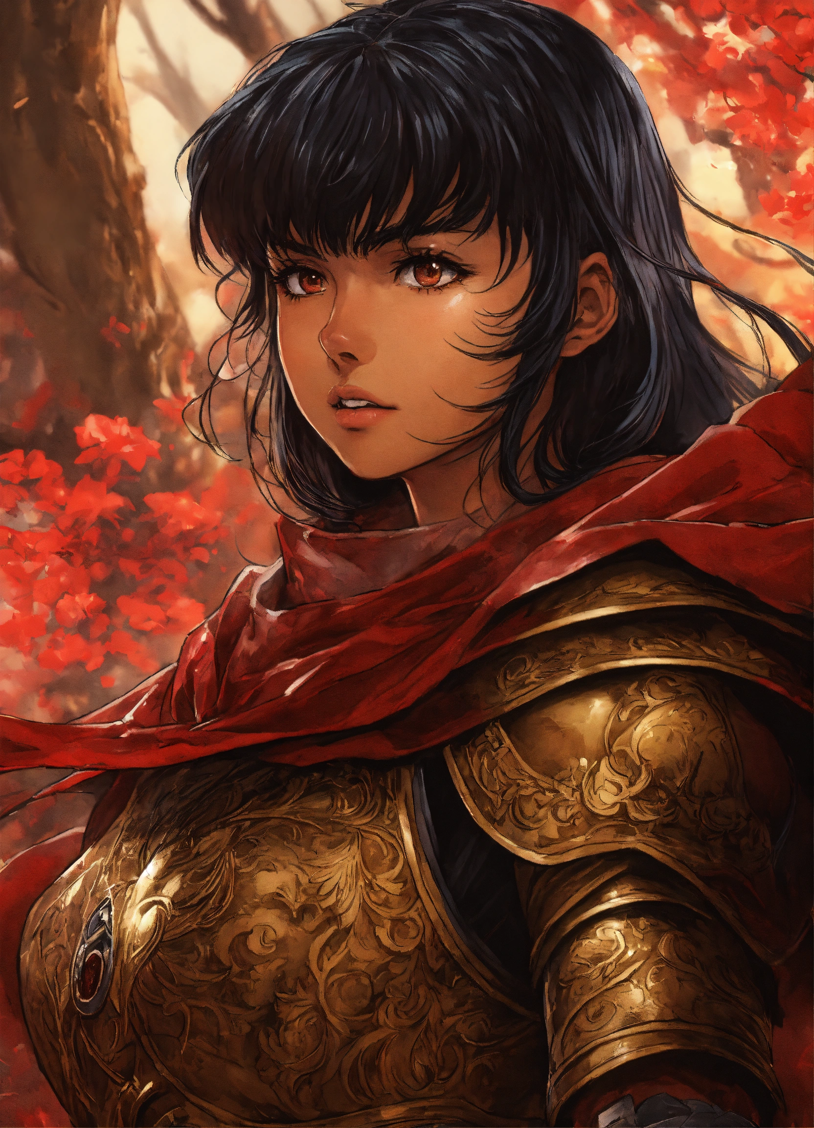 Lexica - Anime art of Casca from Berserk, brown skin, fighting, 8k ...