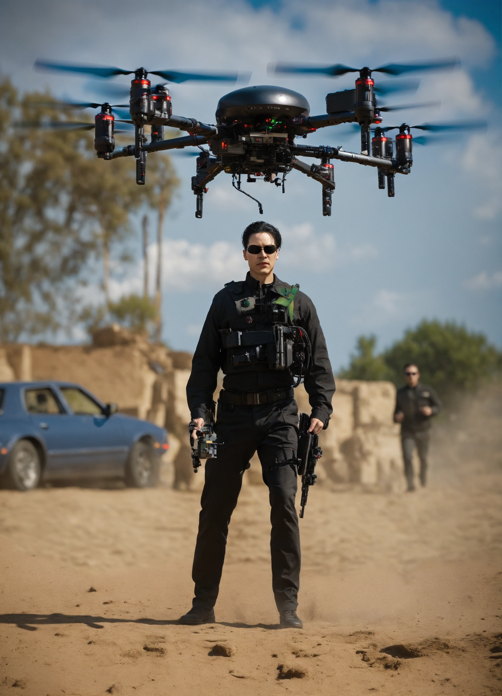 Lexica - Drones recreate iconic bullet-dodging scenes from "The Matrix ...