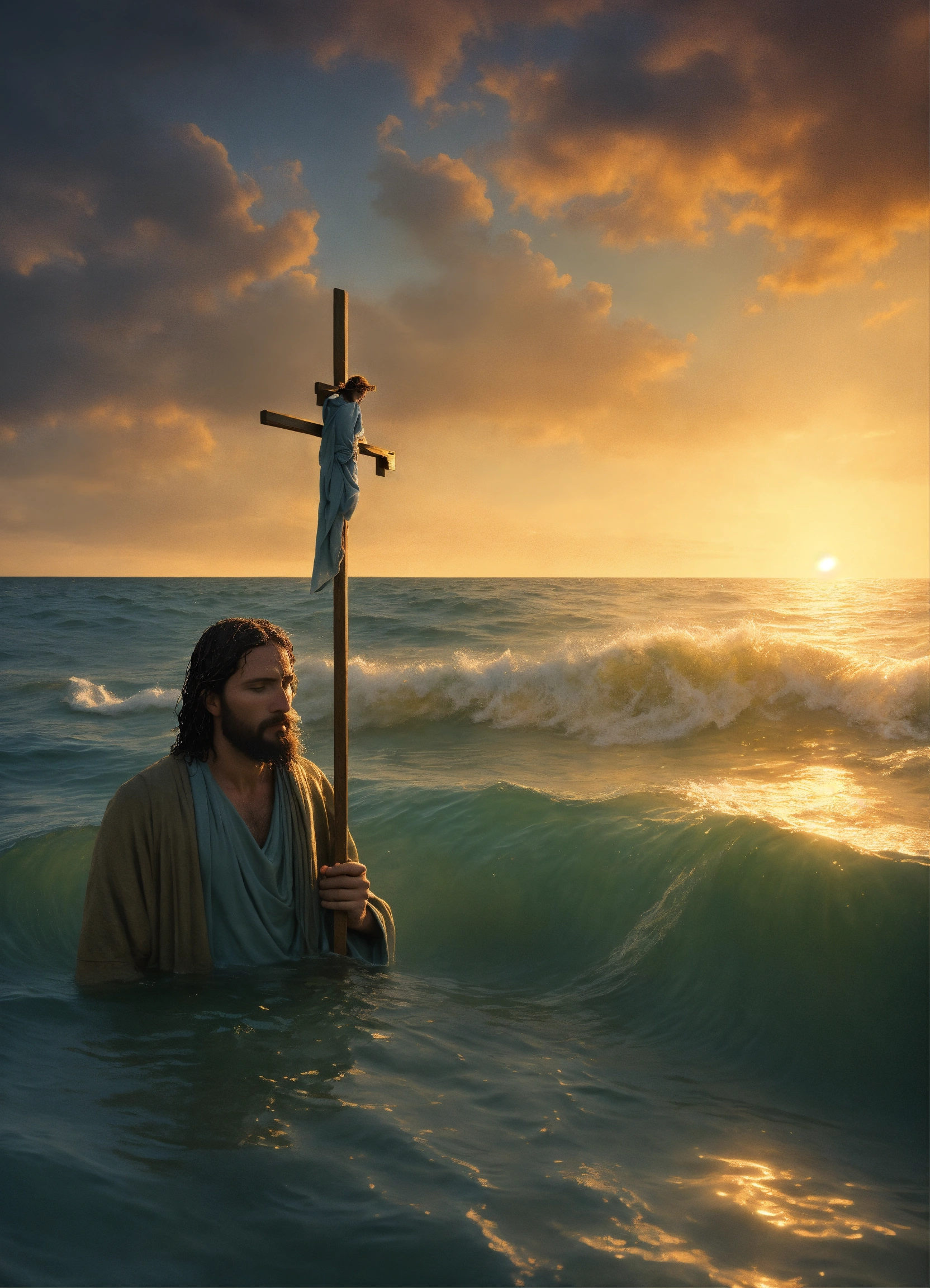 Lexica - Peter drowns in the sea and jesus saved him