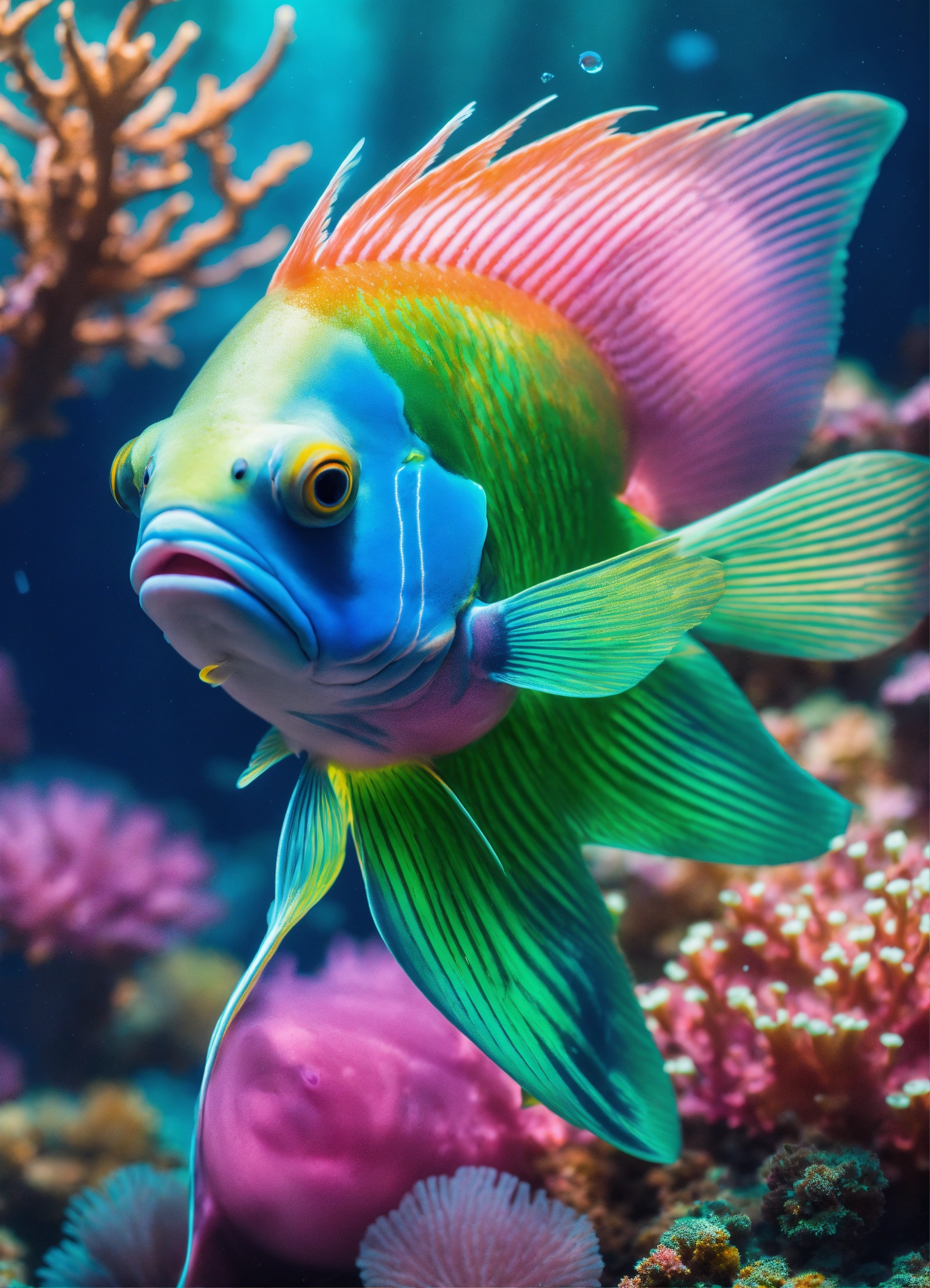 Lexica - Fantasy Portrait of an anthropomorphic fish, masculine ...