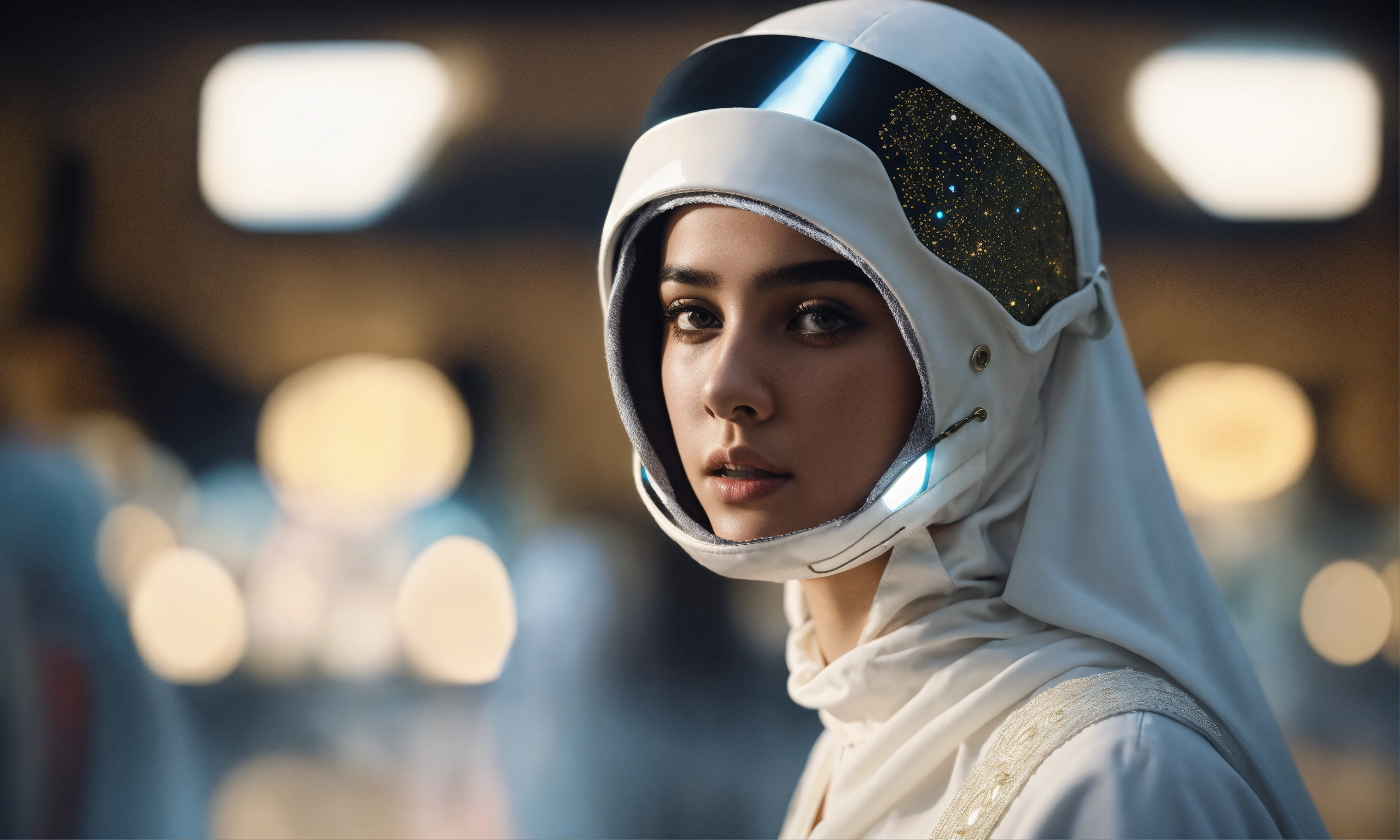 Lexica - Young Saudi youth, future, metaverse head gear, dream, modern ...