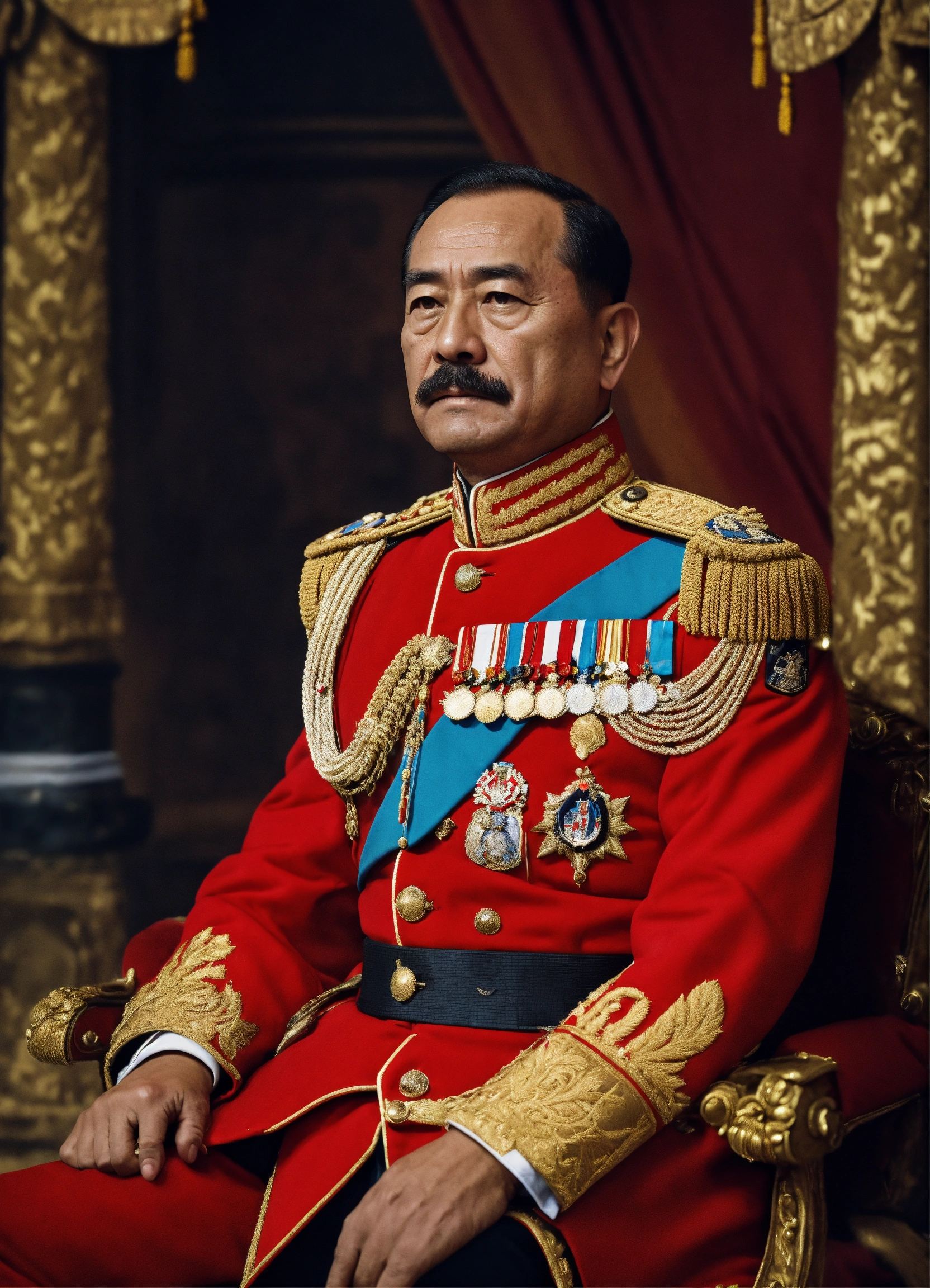 Lexica - A ruthless dictator wearing military uniform and giving a ...