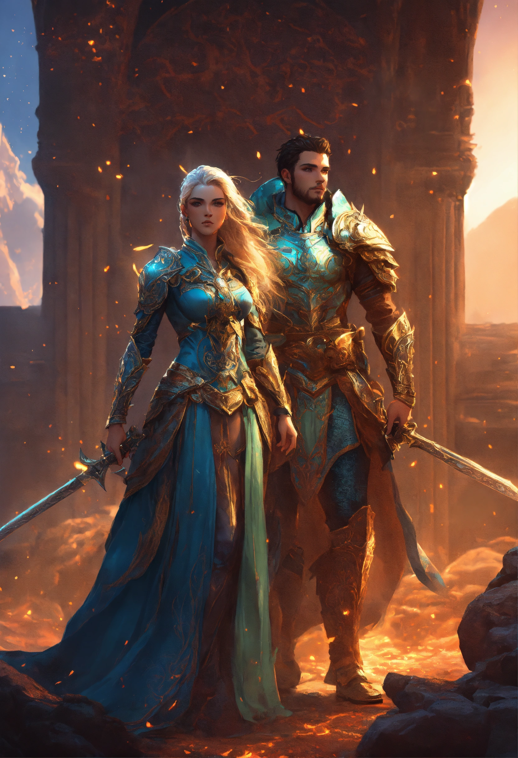 Lexica - Two beautiful male and female Astral beings, badass wearing ...