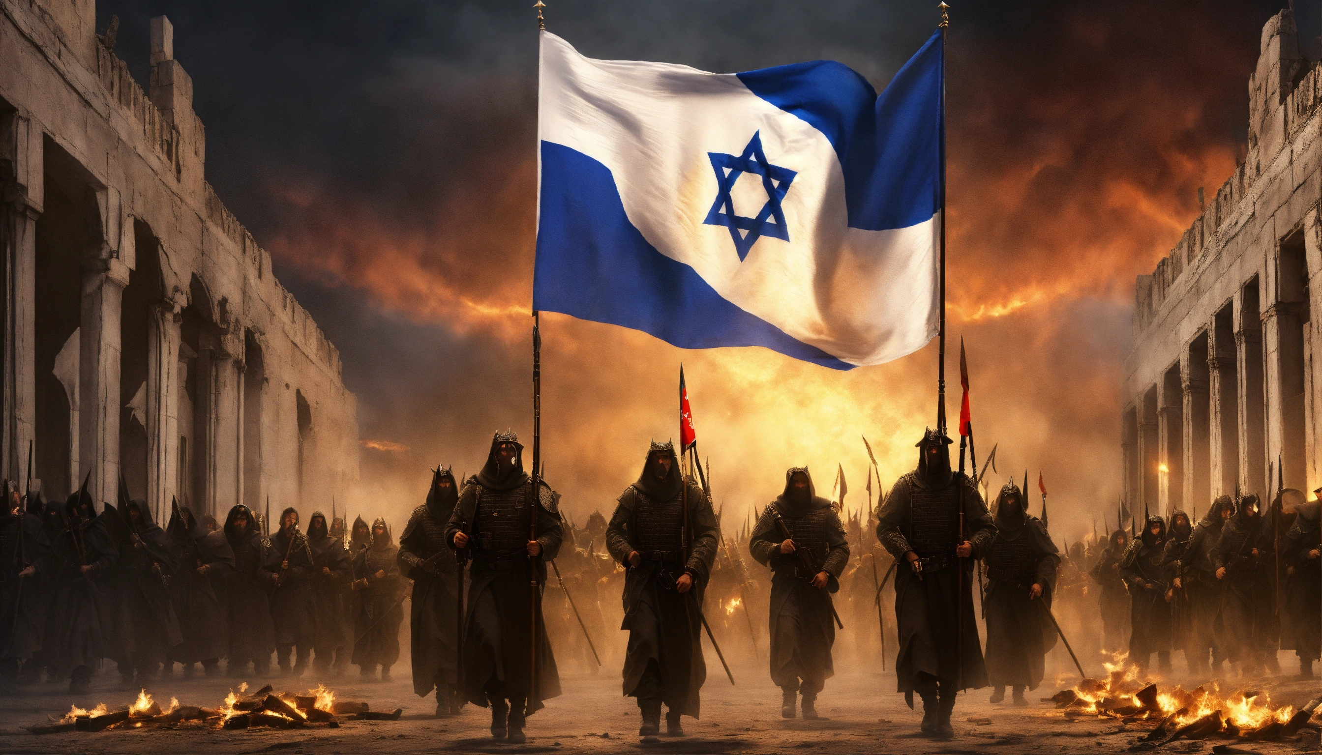 Lexica - Evil demonic Israel demon army carrying Israeli flags ...