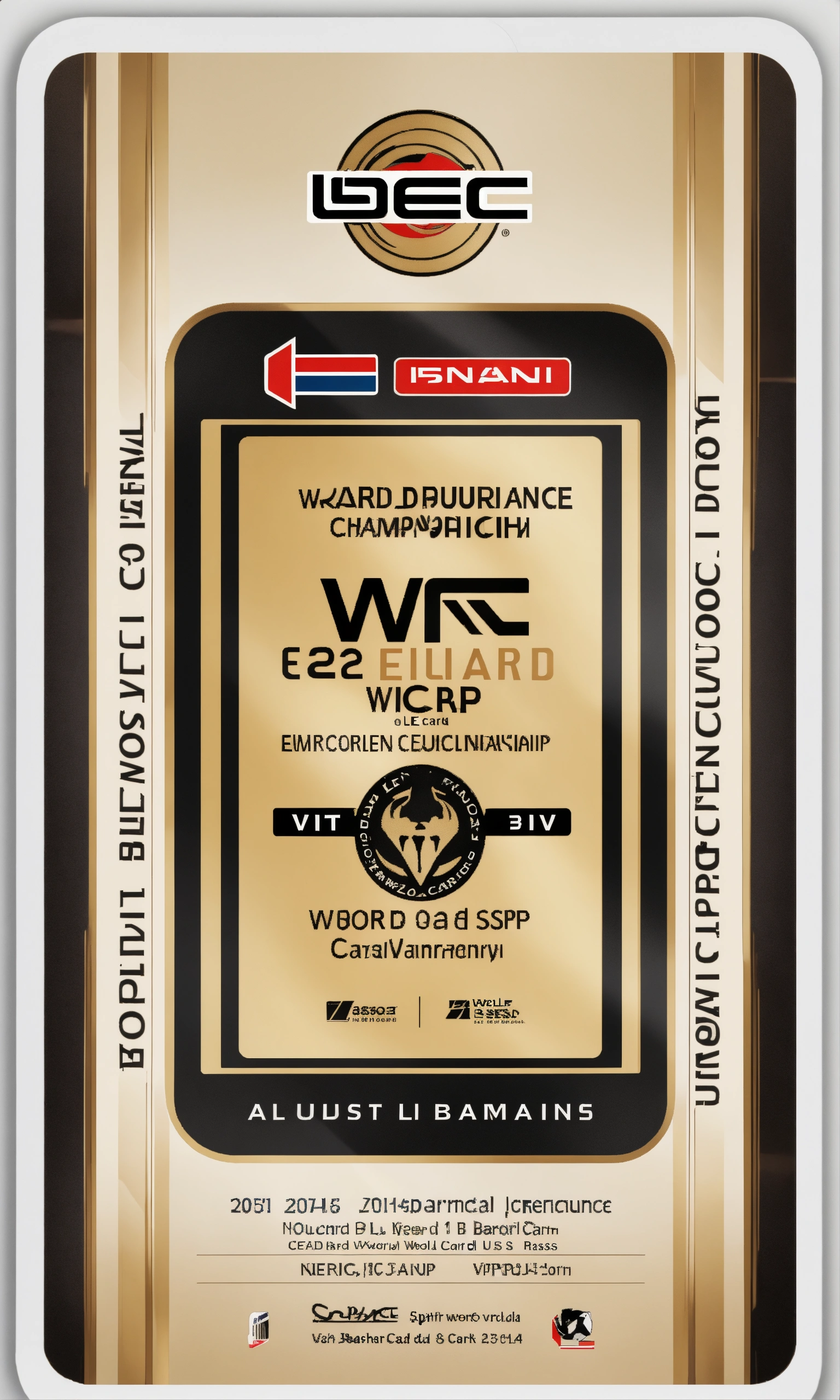 Lexica - WEC World endurance championship card VIP ID pass, beige white ...