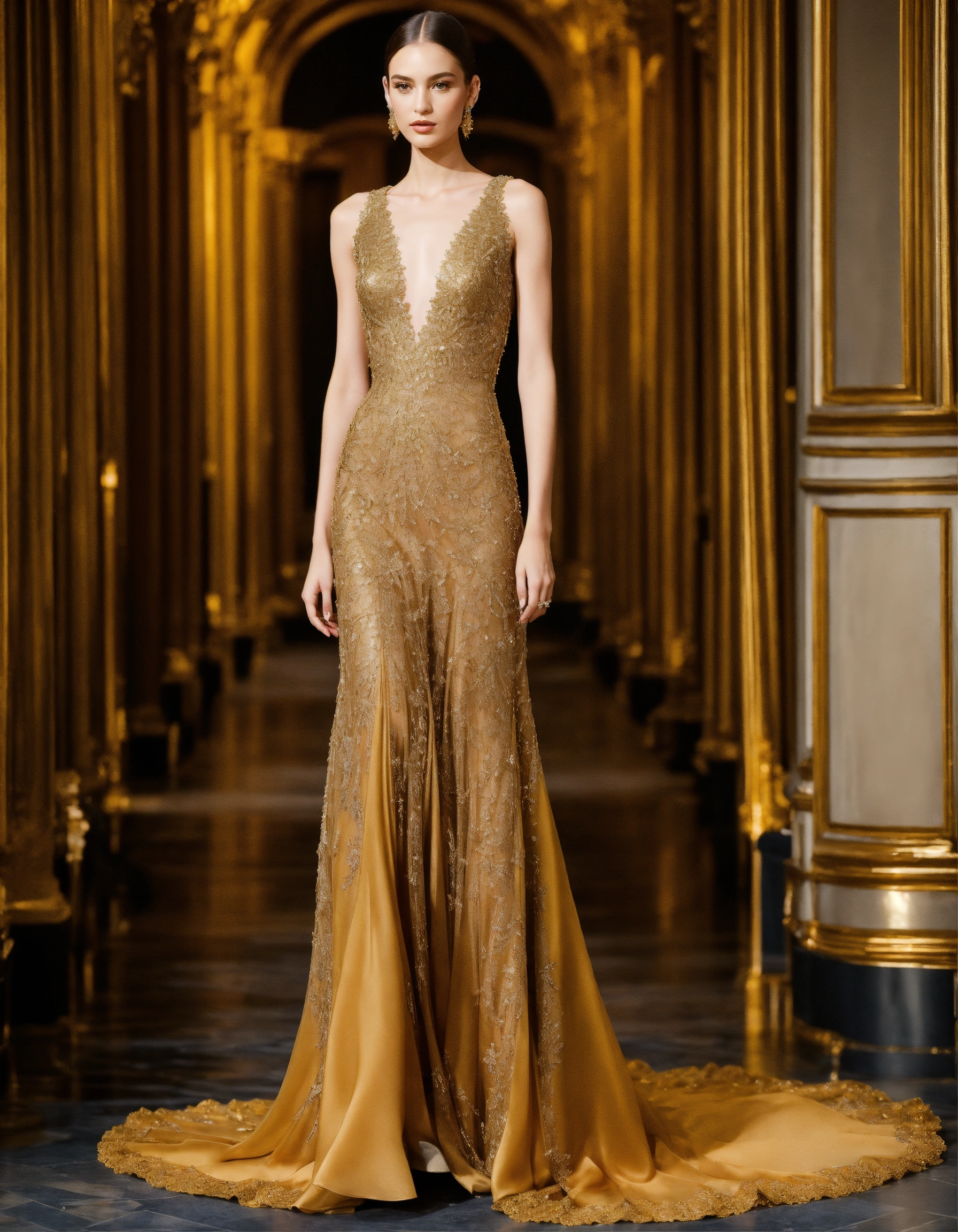 Lexica - What would the perfect earth themed dress look like. Beaded ...