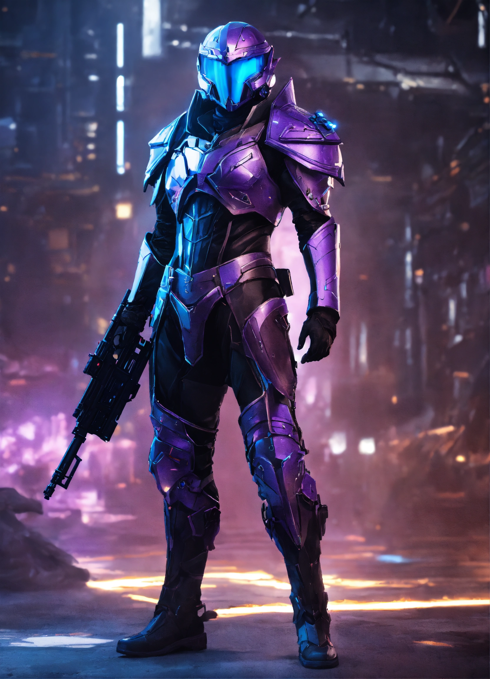 Lexica - Full body of a high elf sci fi soldier wearing heavy sci fi ...
