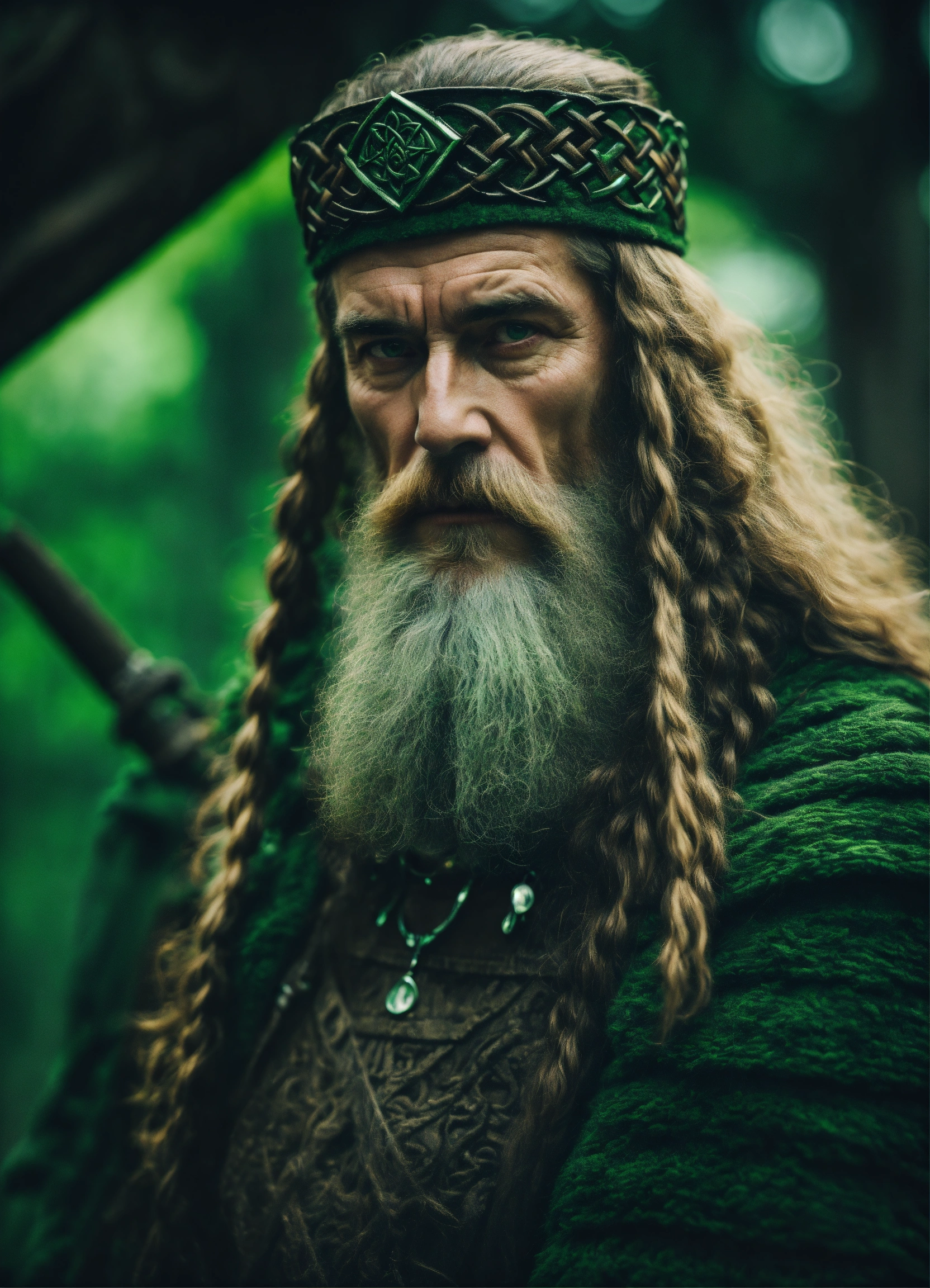 Lexica - Dark moody aesthetic, wise old celtic warrior with a long ...